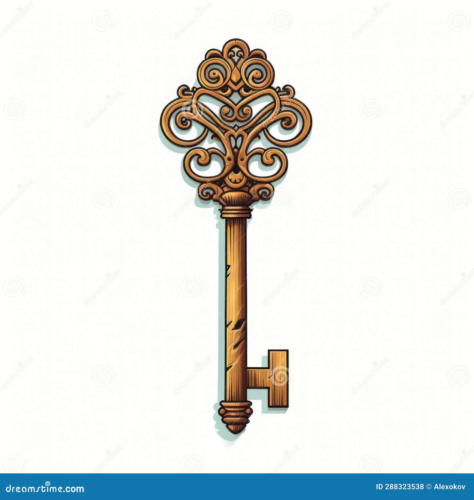 Simple Ancient Key Minimalistic Drawing AI Generated Stock Illustration ...