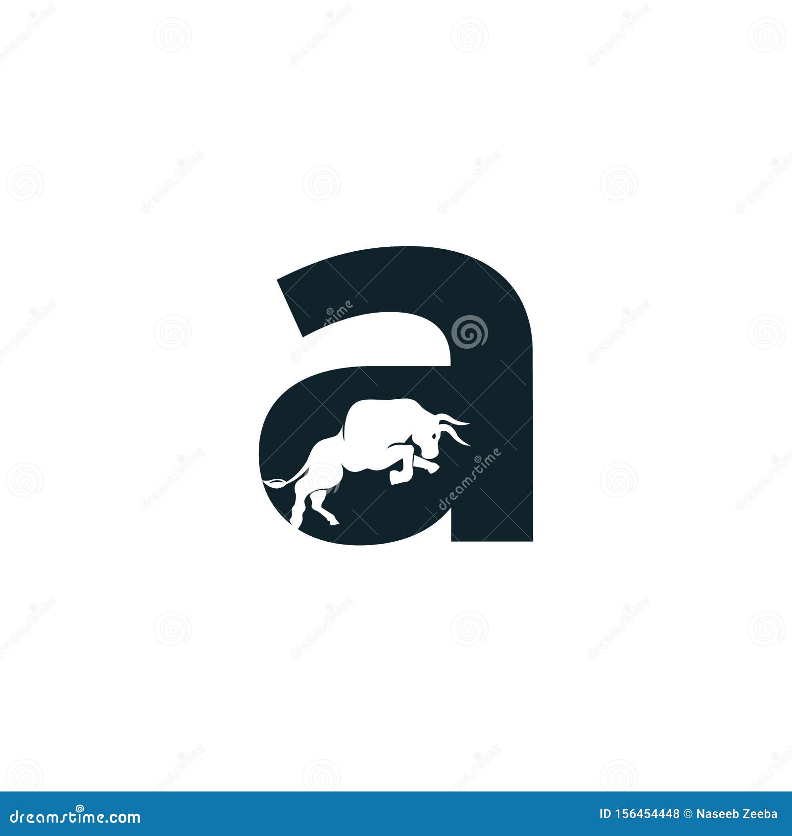 Bull Letter a Vector Logo Design. Stock Vector - Illustration of letter ...