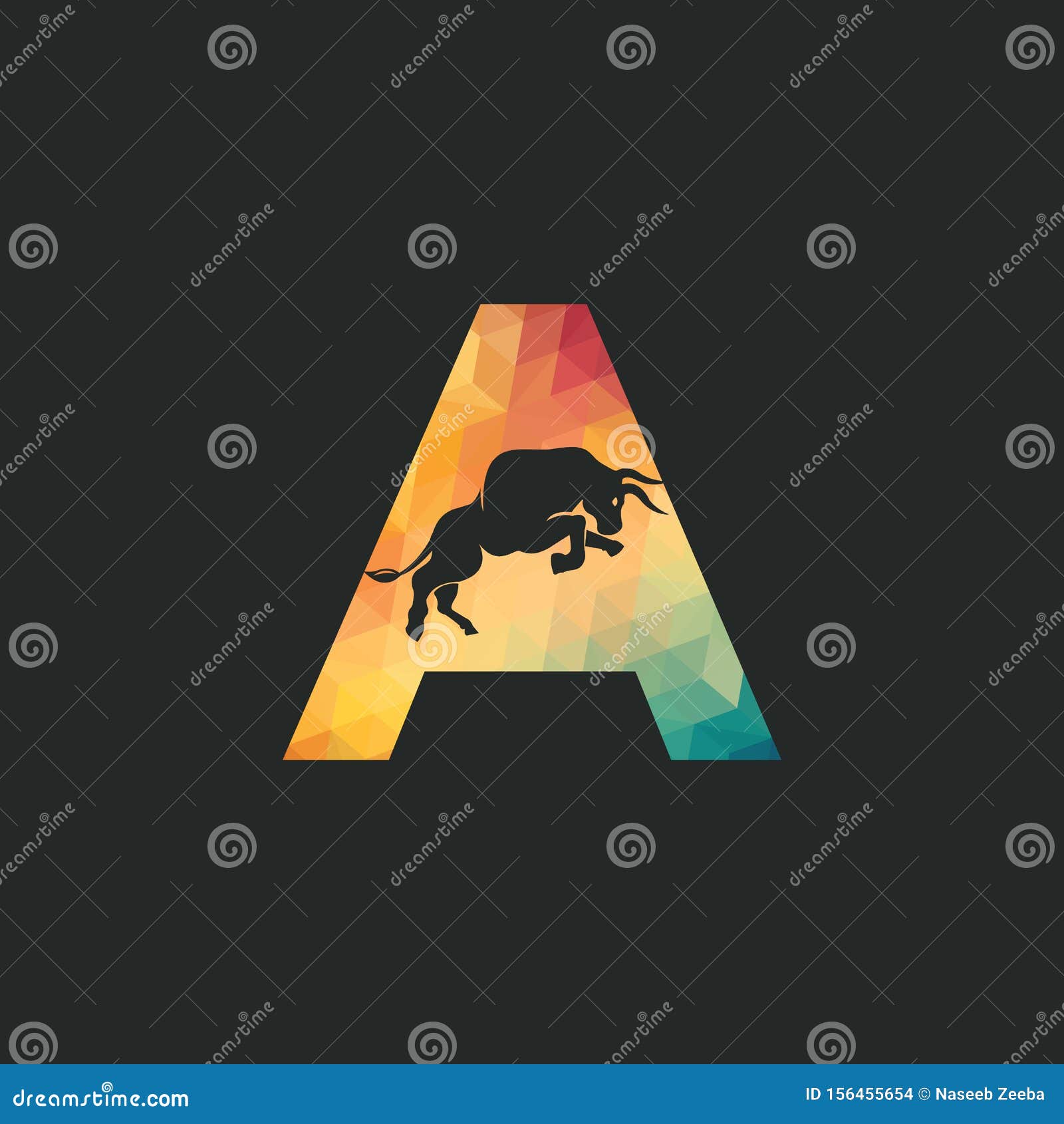 Bull Letter a Vector Logo Design. Stock Vector - Illustration of ...