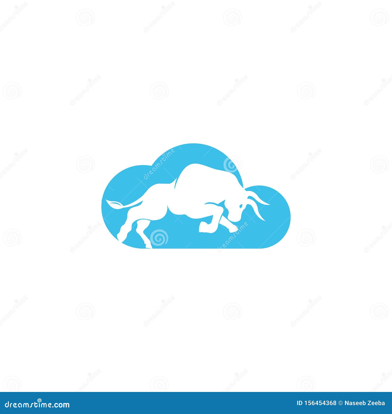 Bull Cloud Shape Vector Logo Design. Stock Vector - Illustration of ...