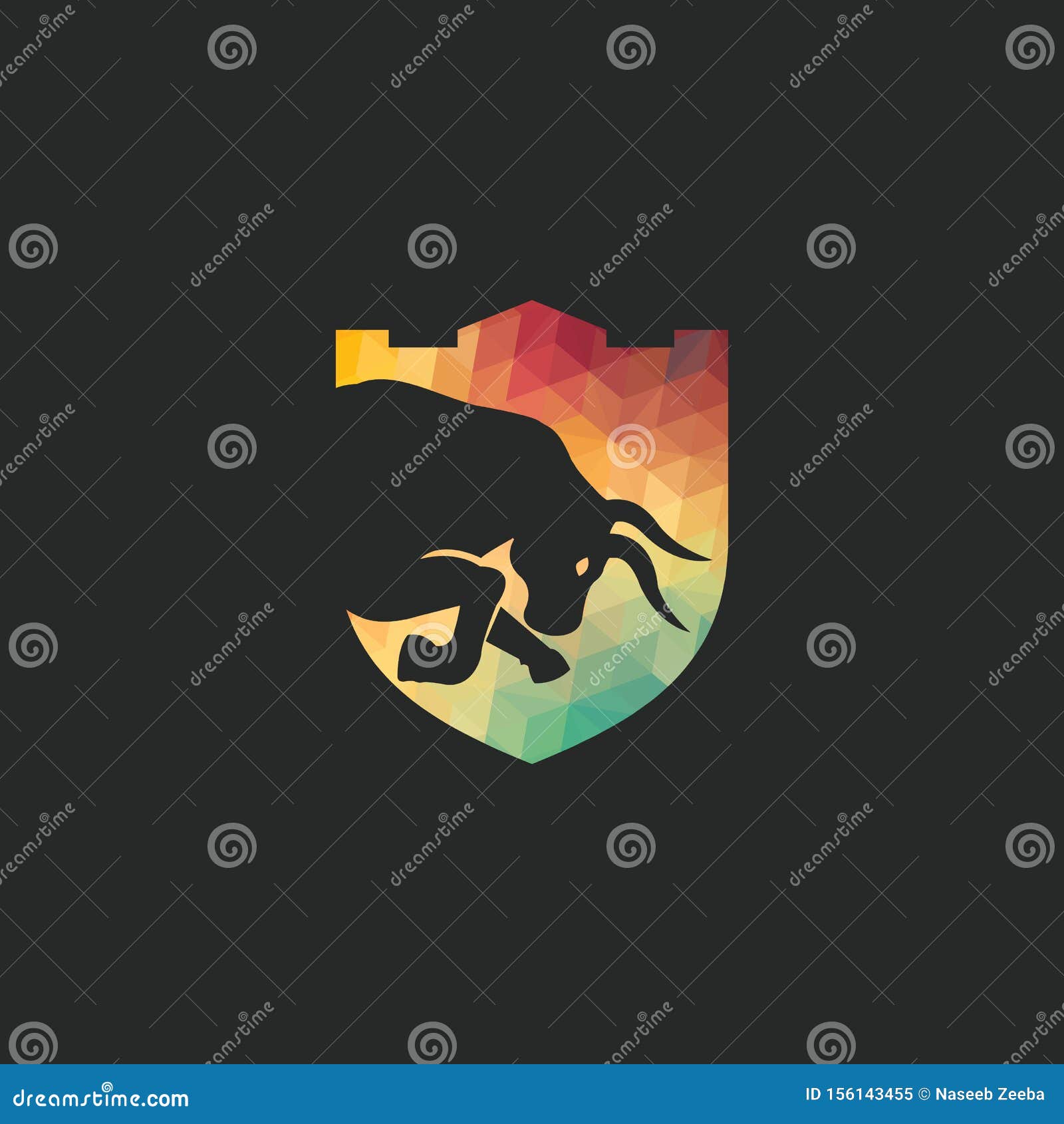 Bull Shield Vector Logo Design. Stock Illustration - Illustration of ...