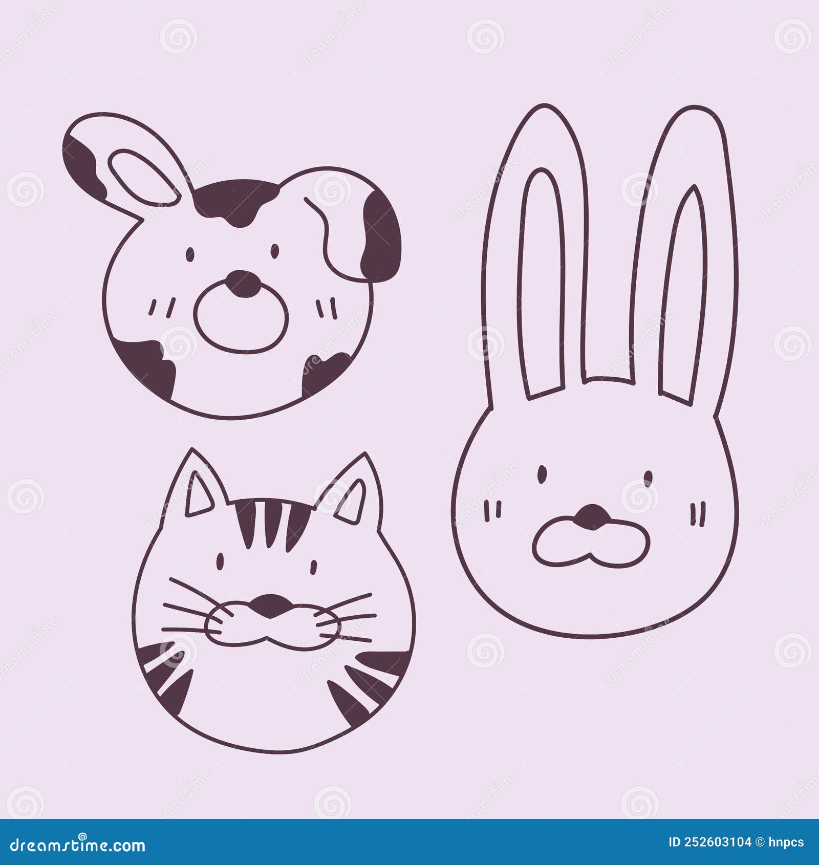 Simple Animals. a Set of Illustrations. a Collection of Characters in a ...