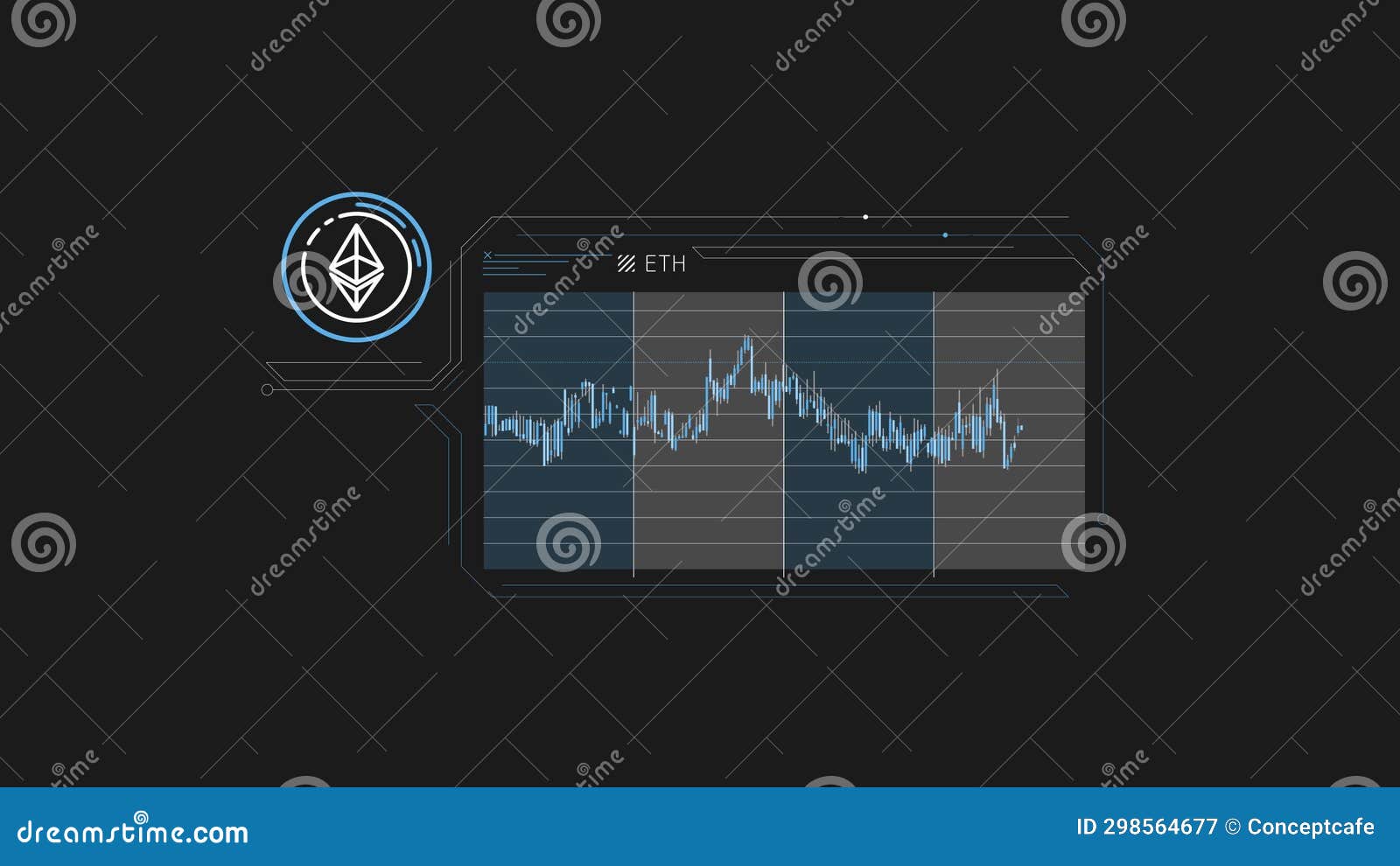 Animated Infographic of Ethereum Stock Price on Alpha Channel. Stock ...