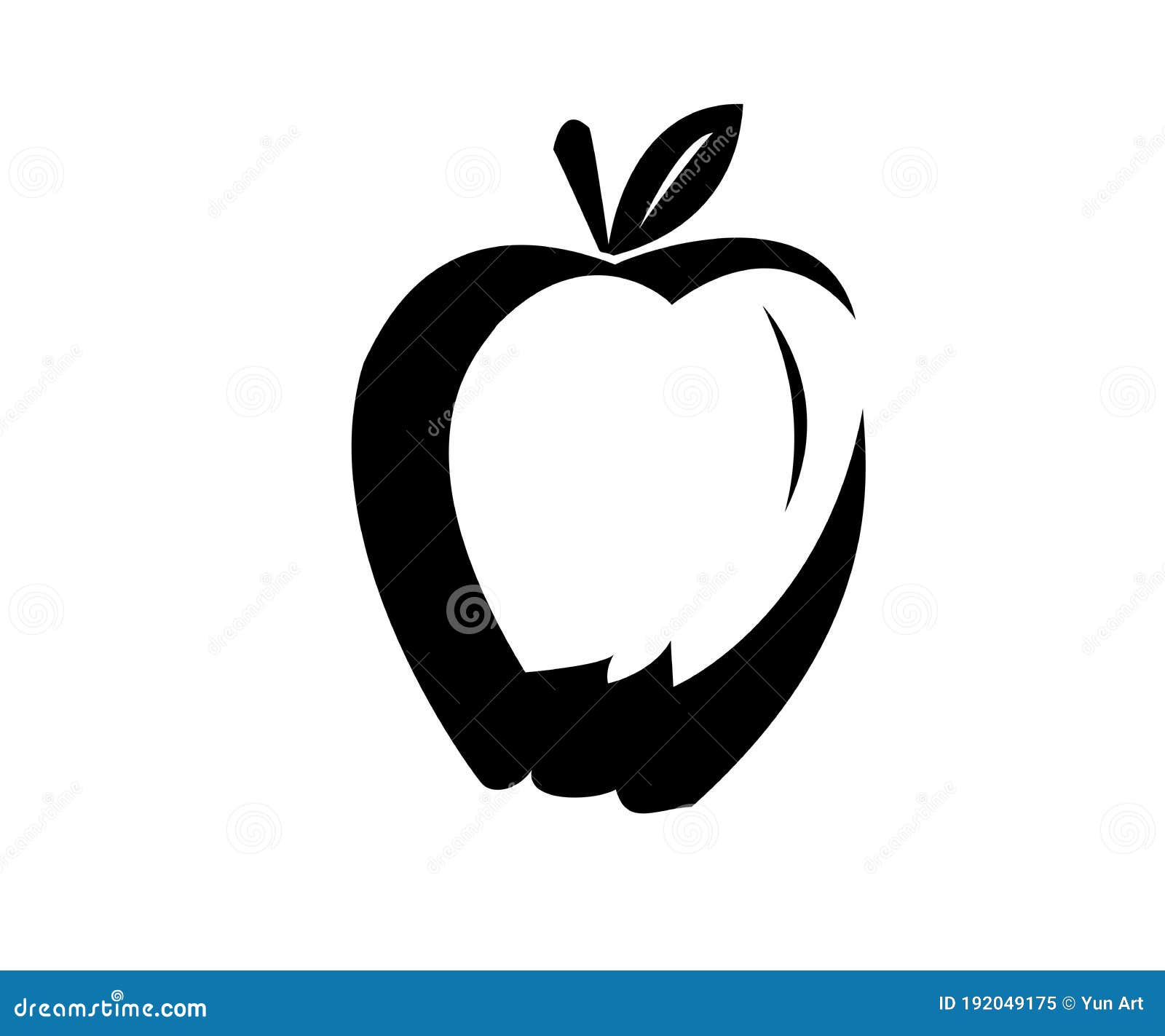 Simple Apple Vector Logo Design Stock Vector - Illustration of diet ...