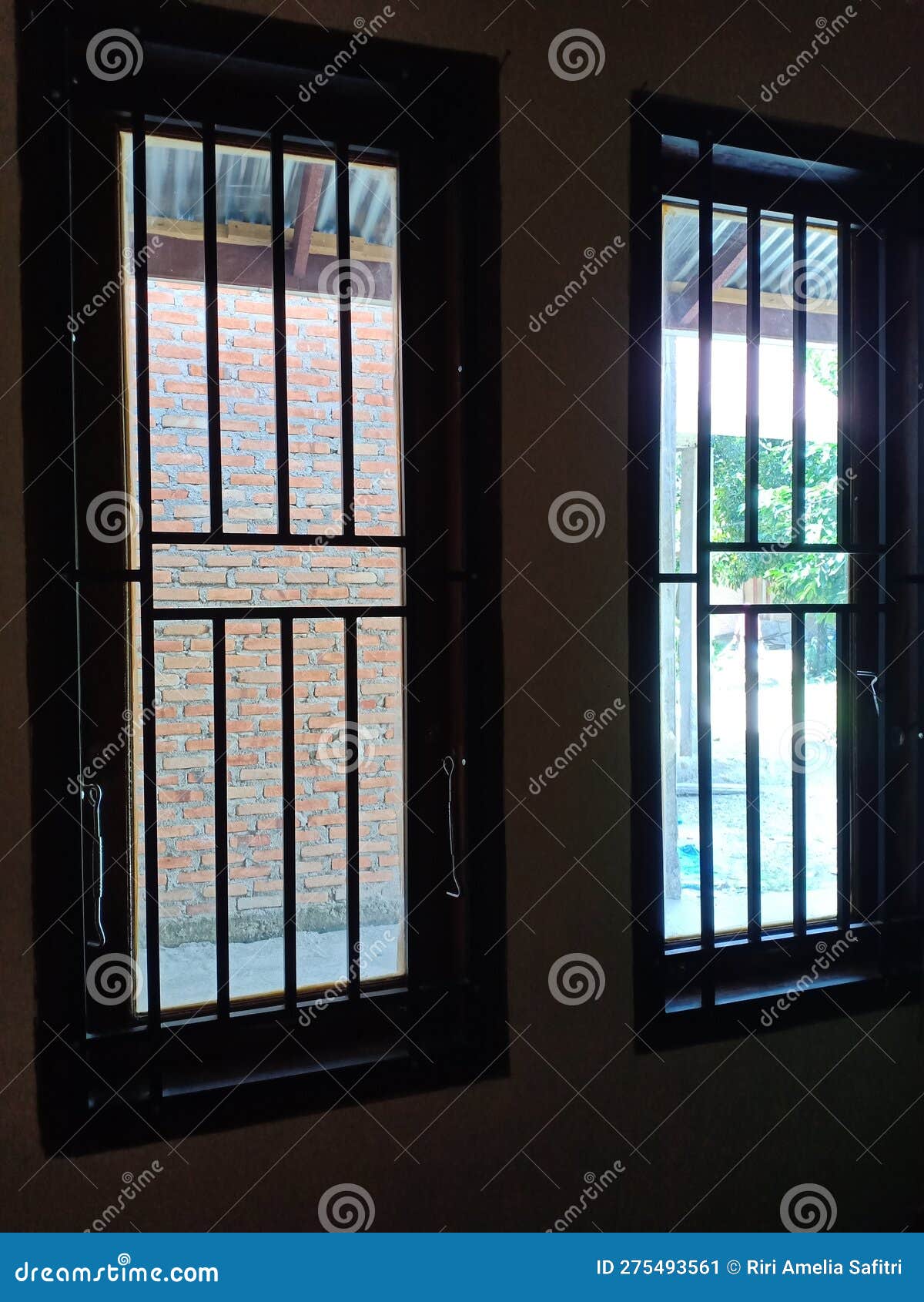 Simple Architecture Window in Indonesian House Stock Image - Image of ...