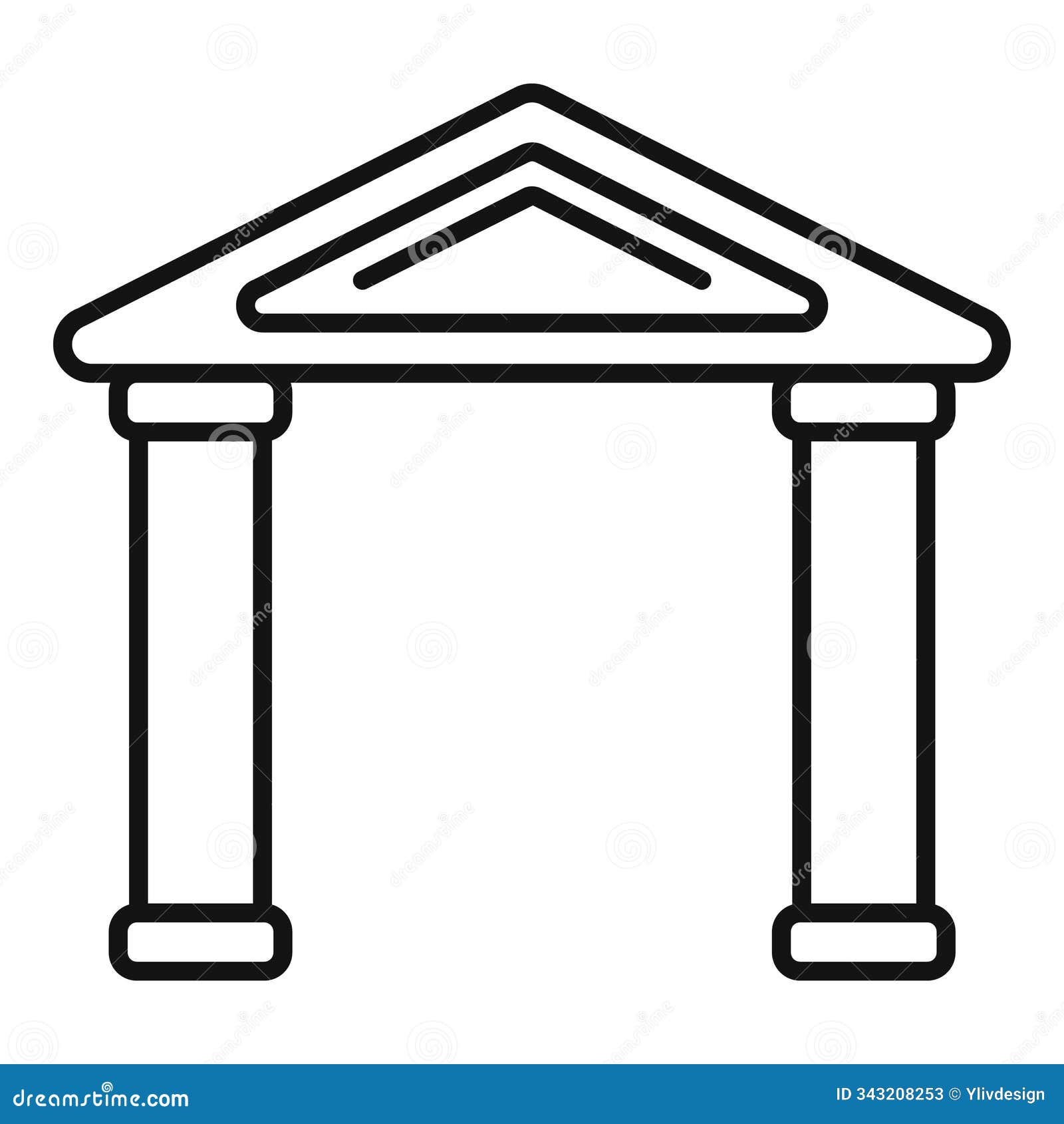 Simple Archway with Columns Supporting Roof Structure Stock ...