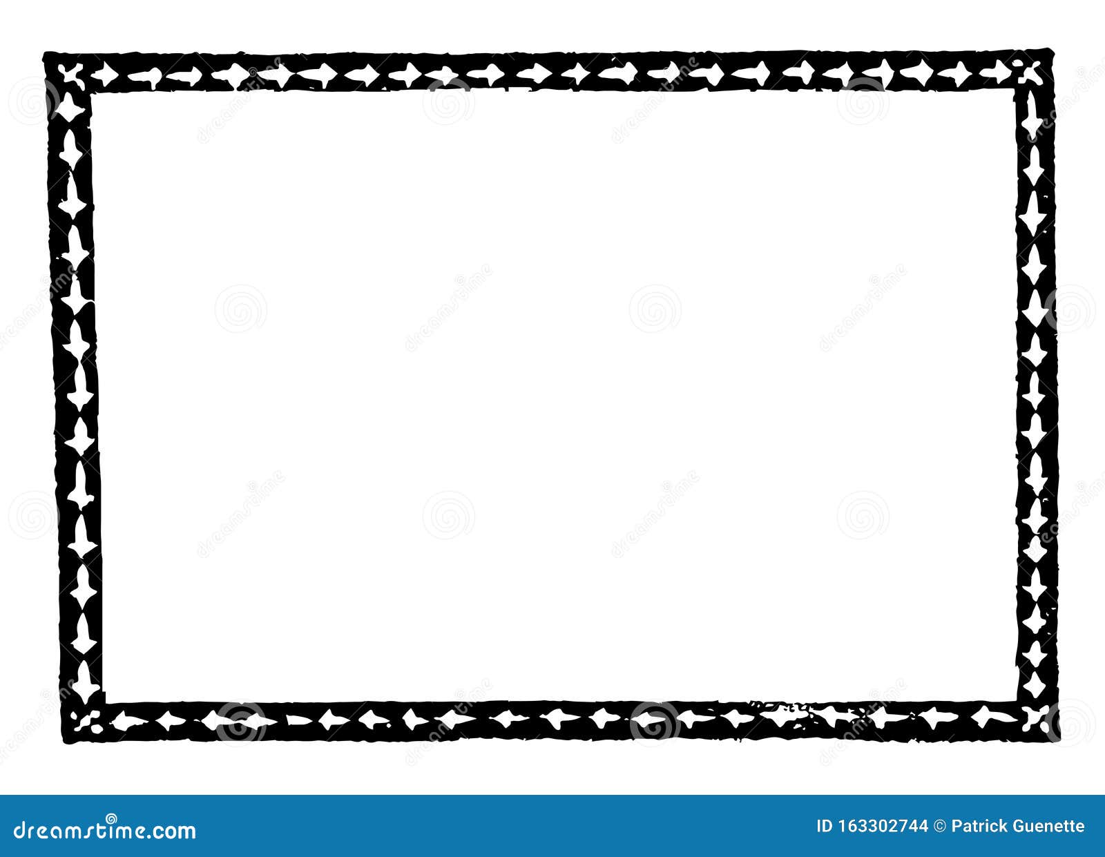Simple Arrow Border is Dark and Thin Pattern, Vintage Engraving Stock ...