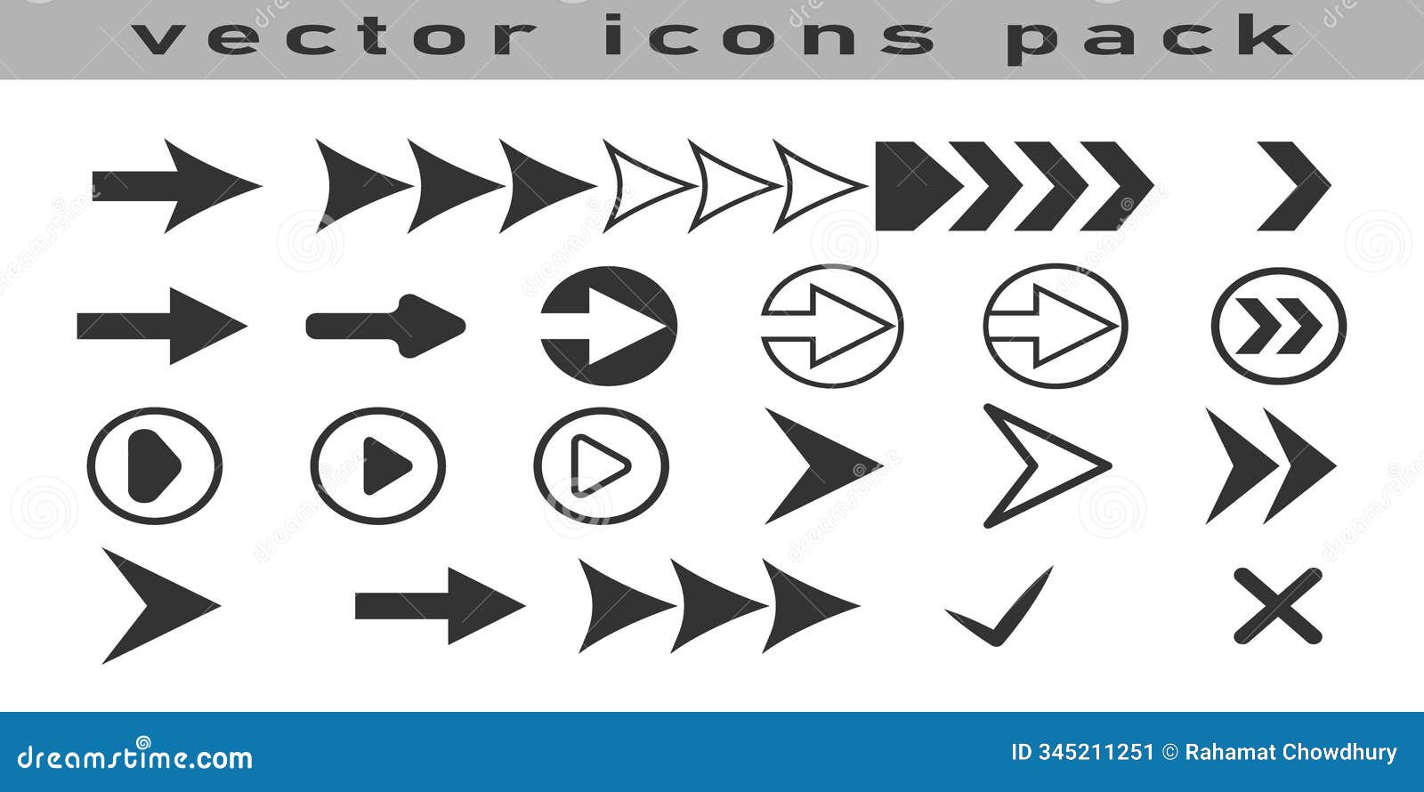 Simple Arrow Icons Pack with Multiple Directions and Styles for ...