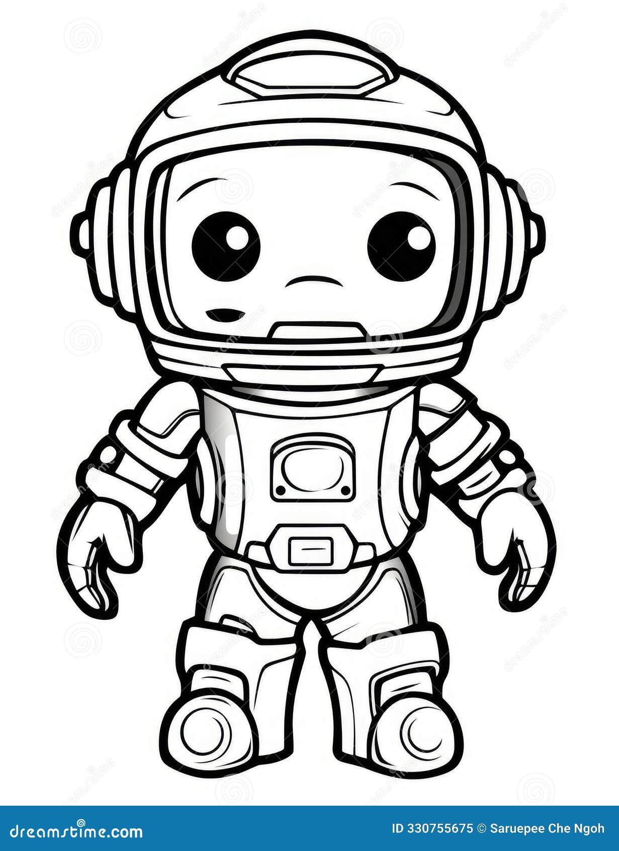 Simple Astronaut Coloring Page For Kids With Only Basic Outlines A ...