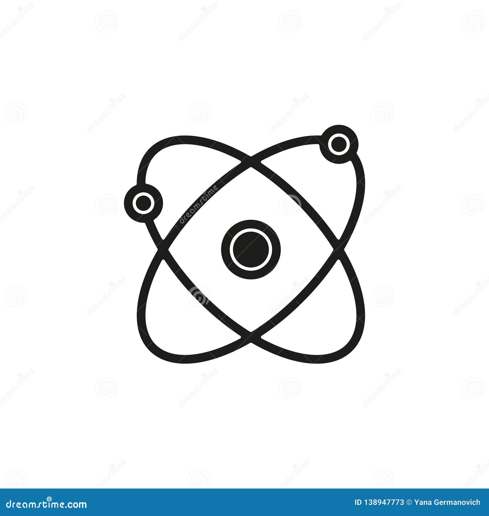 Simple Atom Vector Icon stock illustration. Illustration of chemistry ...