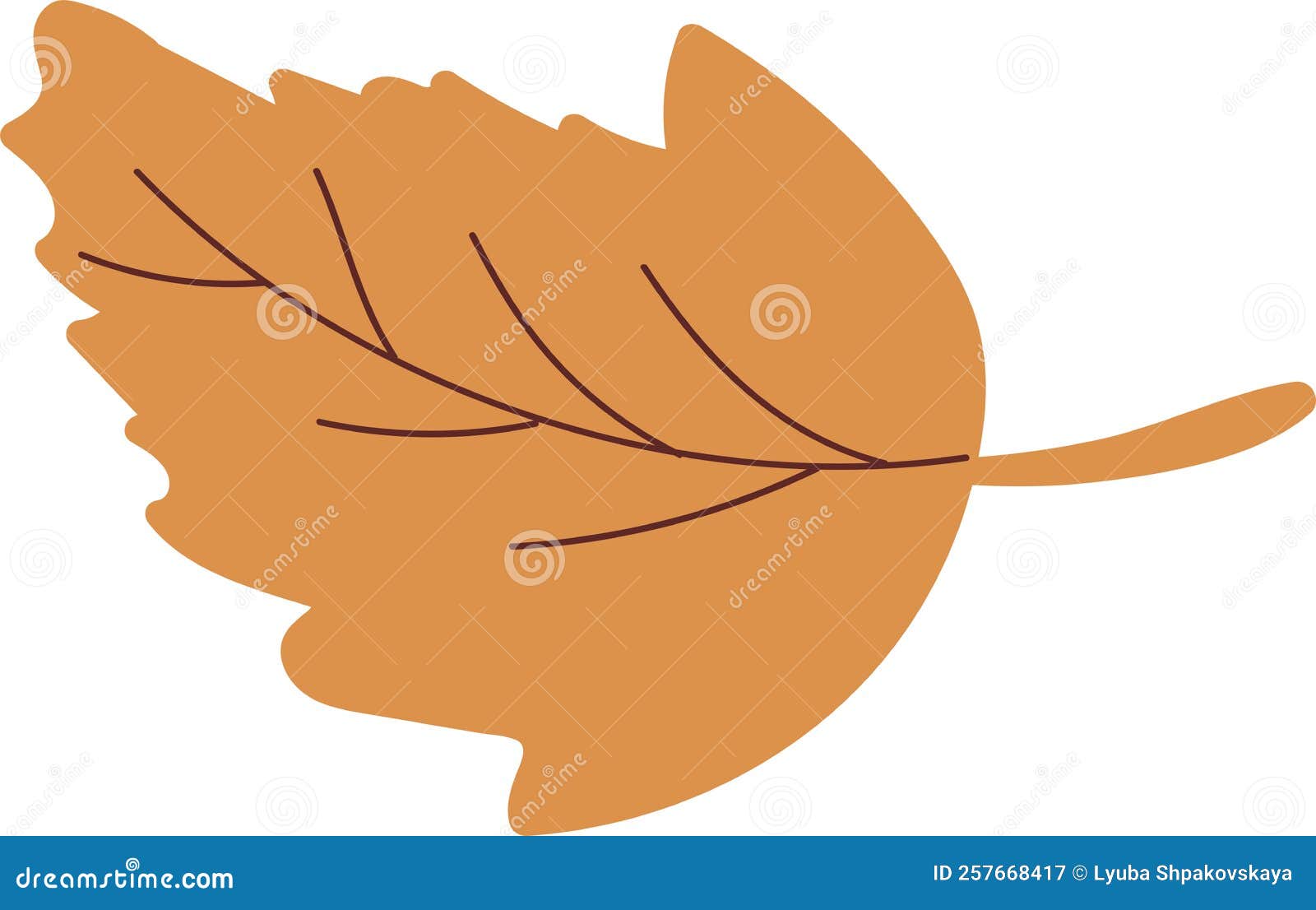 Simple Autumn Leaf in Red Color. Autumn Design Element. Aspen Leaf in ...