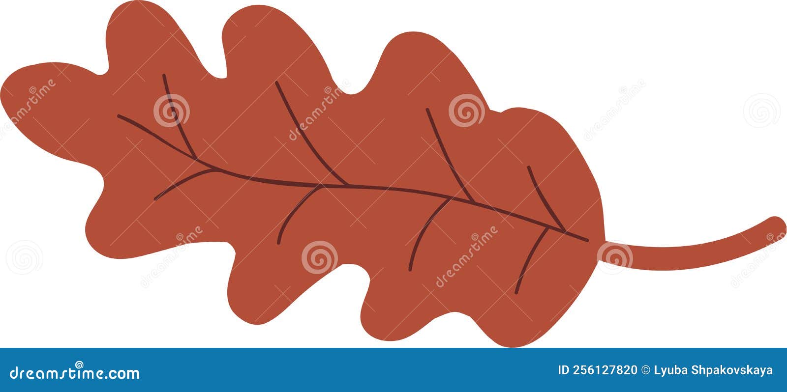 Simple Oak Leaf in Red Color. Autumn Design Plant. Vector Illustration ...