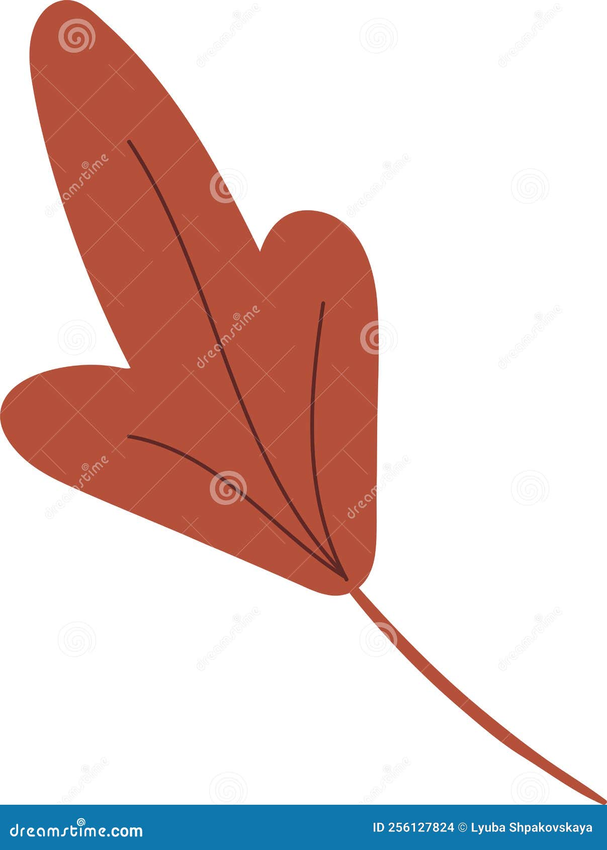 Simple Autumn Leaf in Red Color. Autumn Design Nature Element. Vector ...