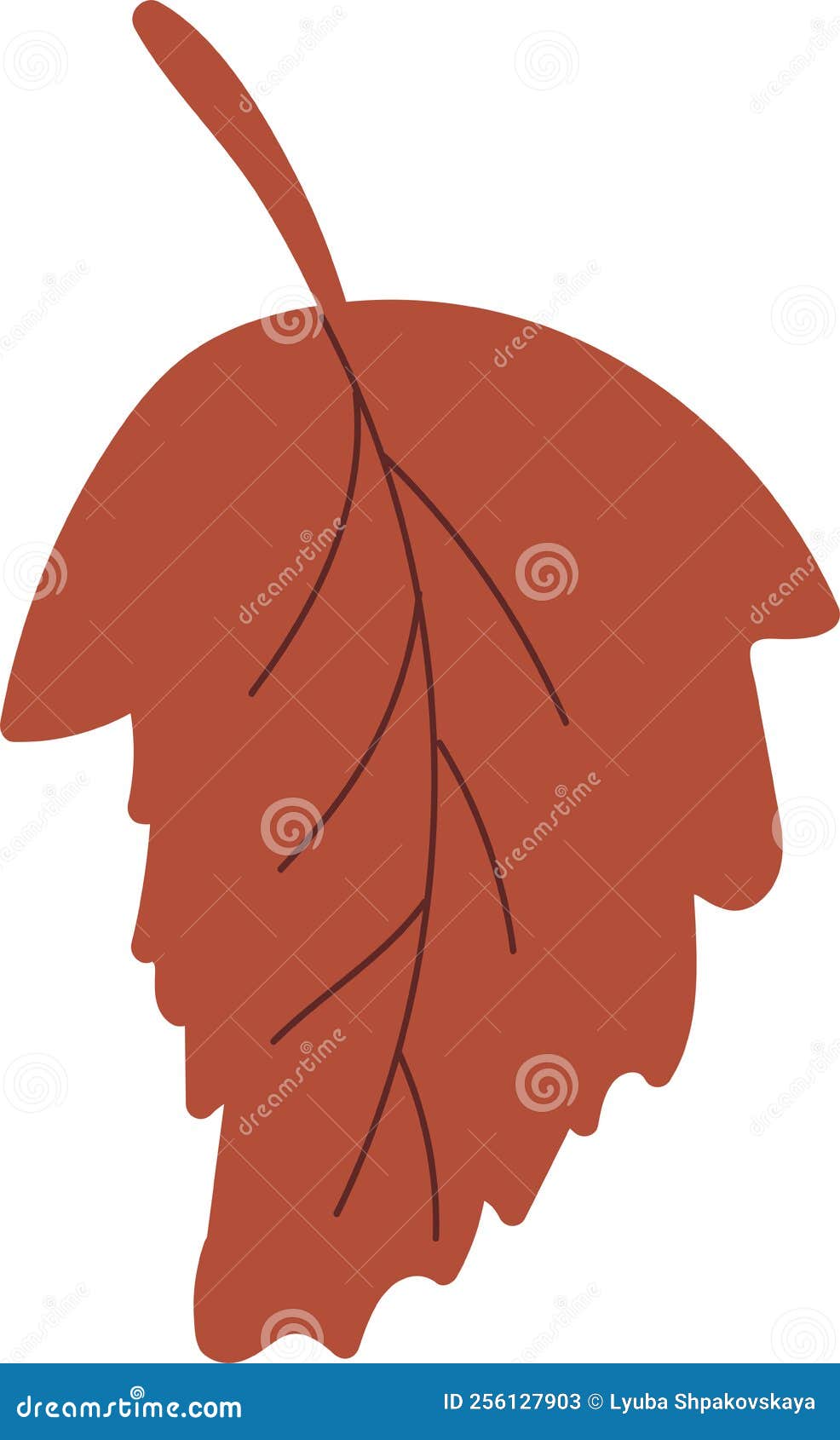 Simple Autumn Leaf in Red Color. Autumn Design Element. Vector Red ...