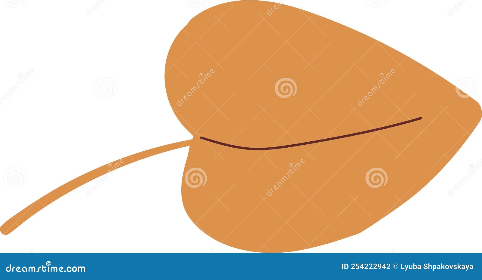 Simple Autumn Leaf in Yellow Color. Autumn Design Element Stock Vector ...