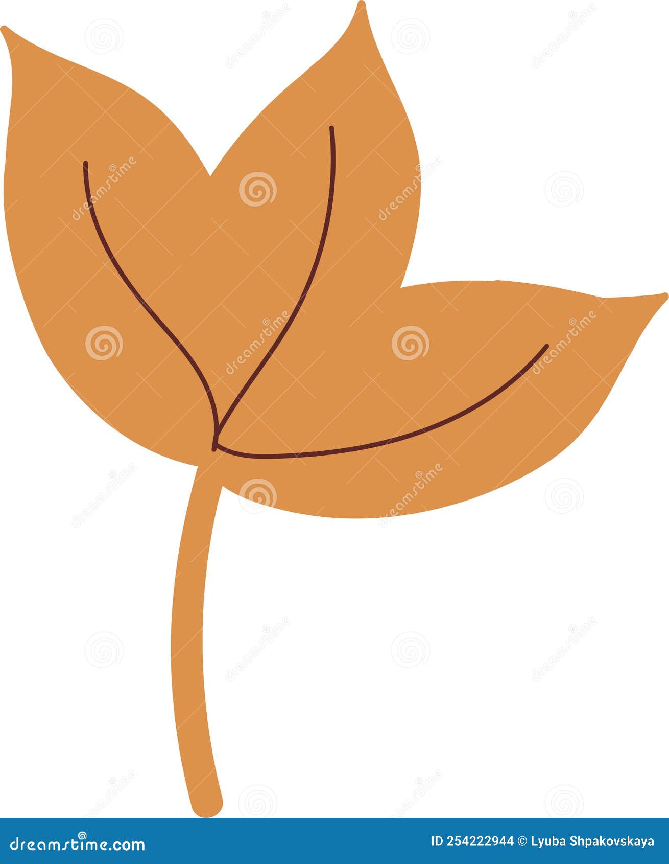 Simple Autumn Leaf in Yellow Color. Autumn Design Element Stock Vector ...