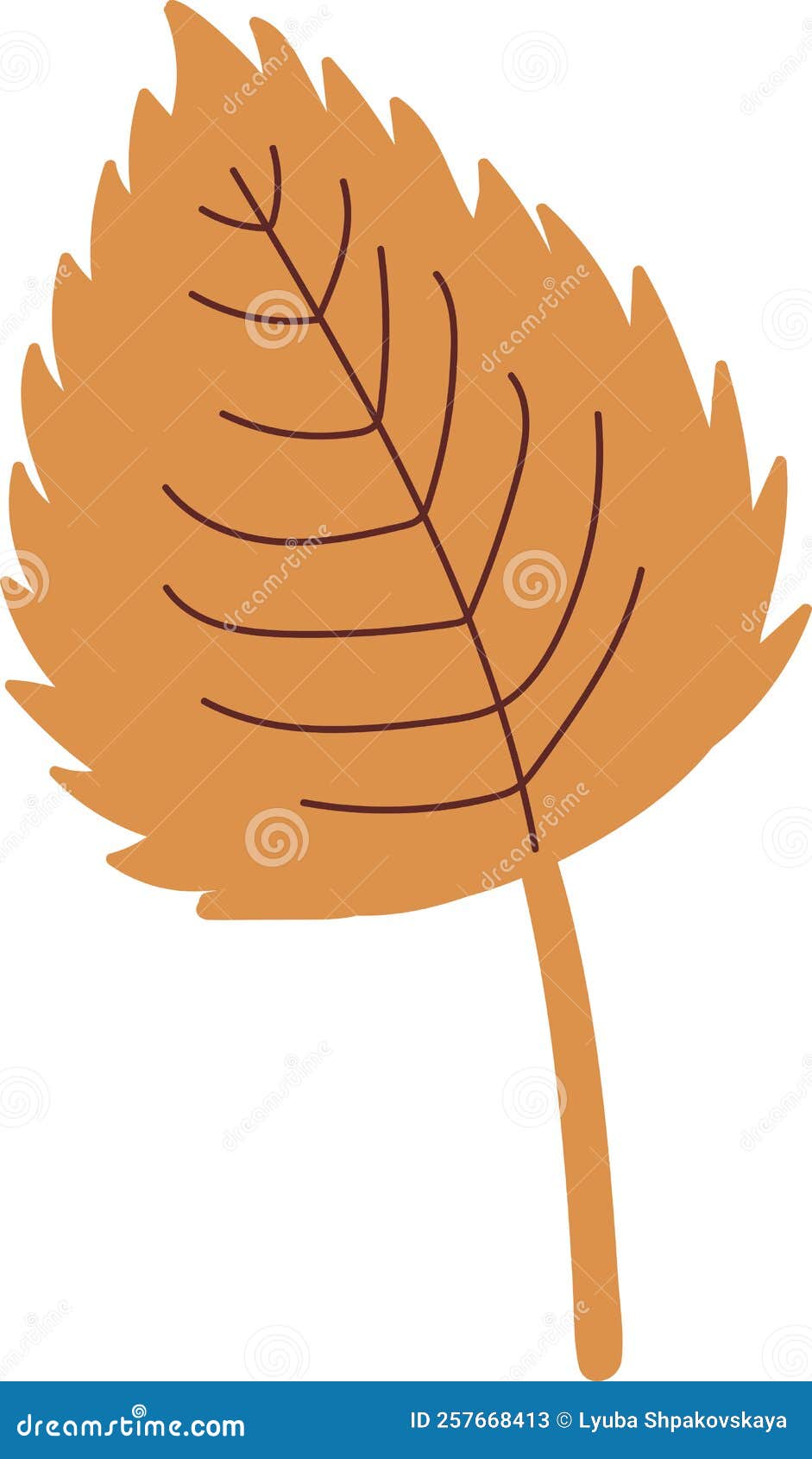 Simple Autumn Leaf in Yellow Color. Autumn Design Element Stock Vector ...