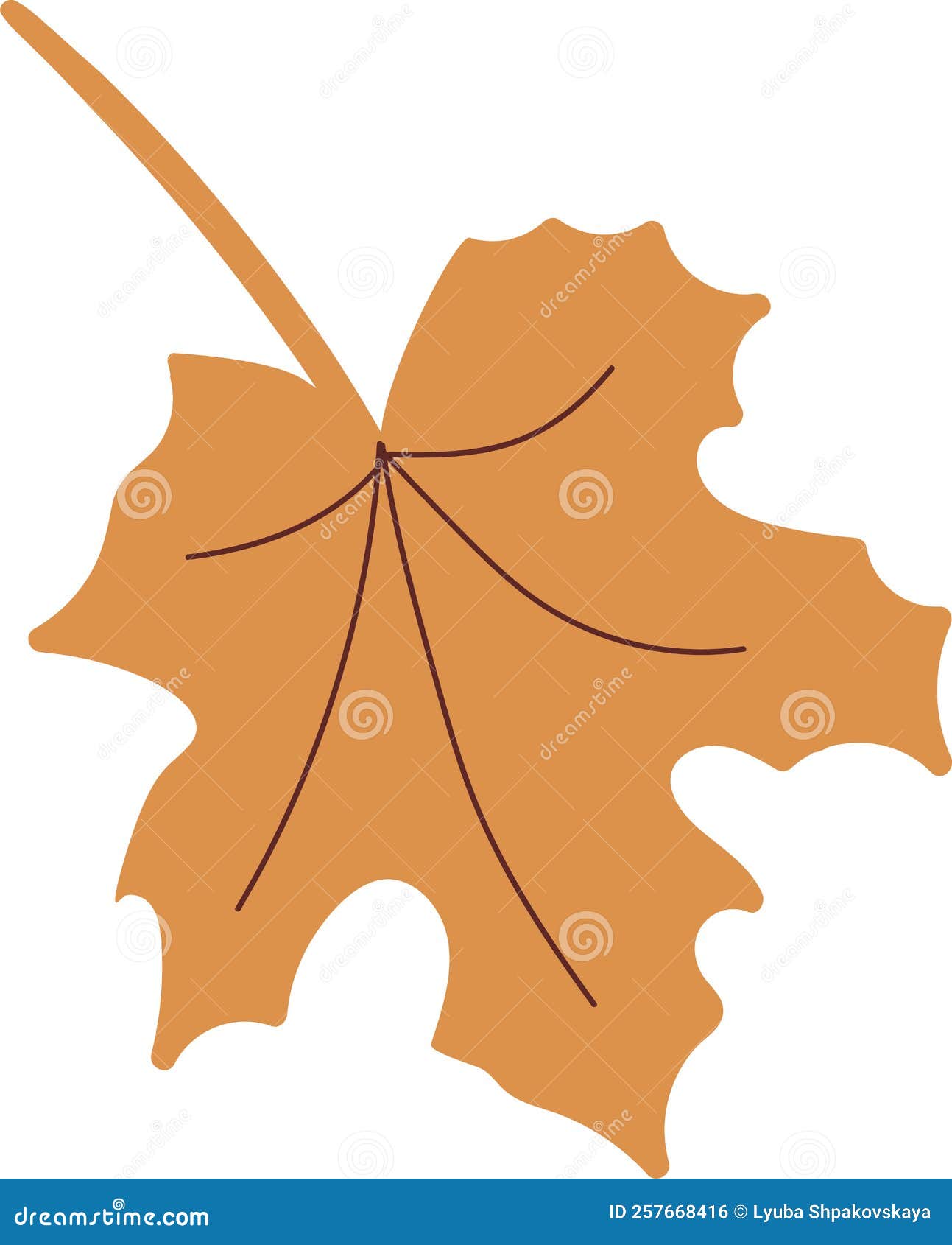 Simple Autumn Leaf in Yellow Color. Autumn Design Element Stock Vector ...