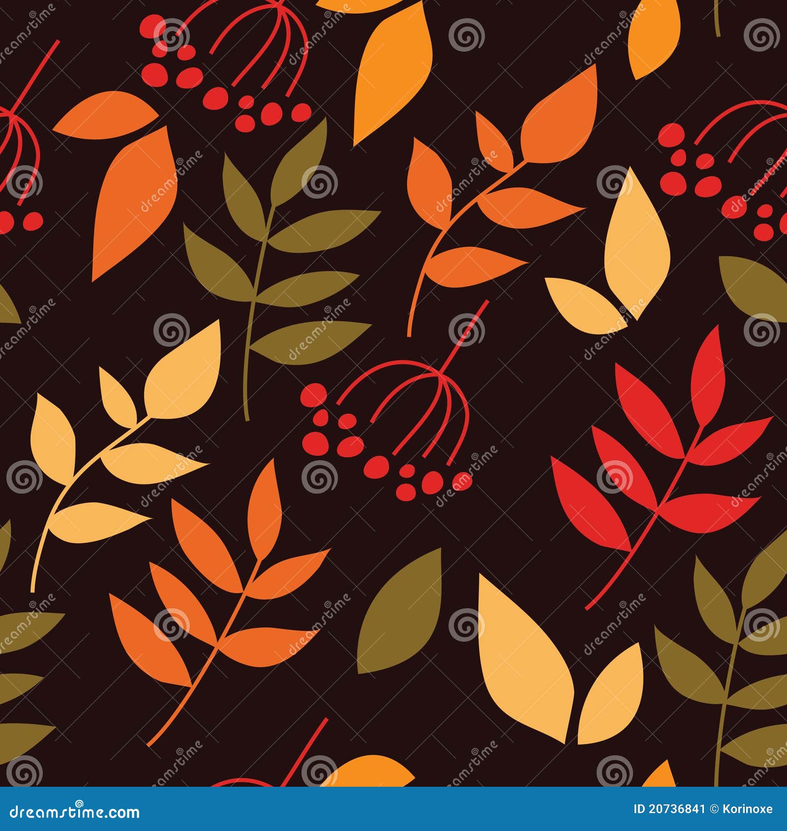 Simple autumn pattern stock vector. Illustration of wallpaper - 20736841