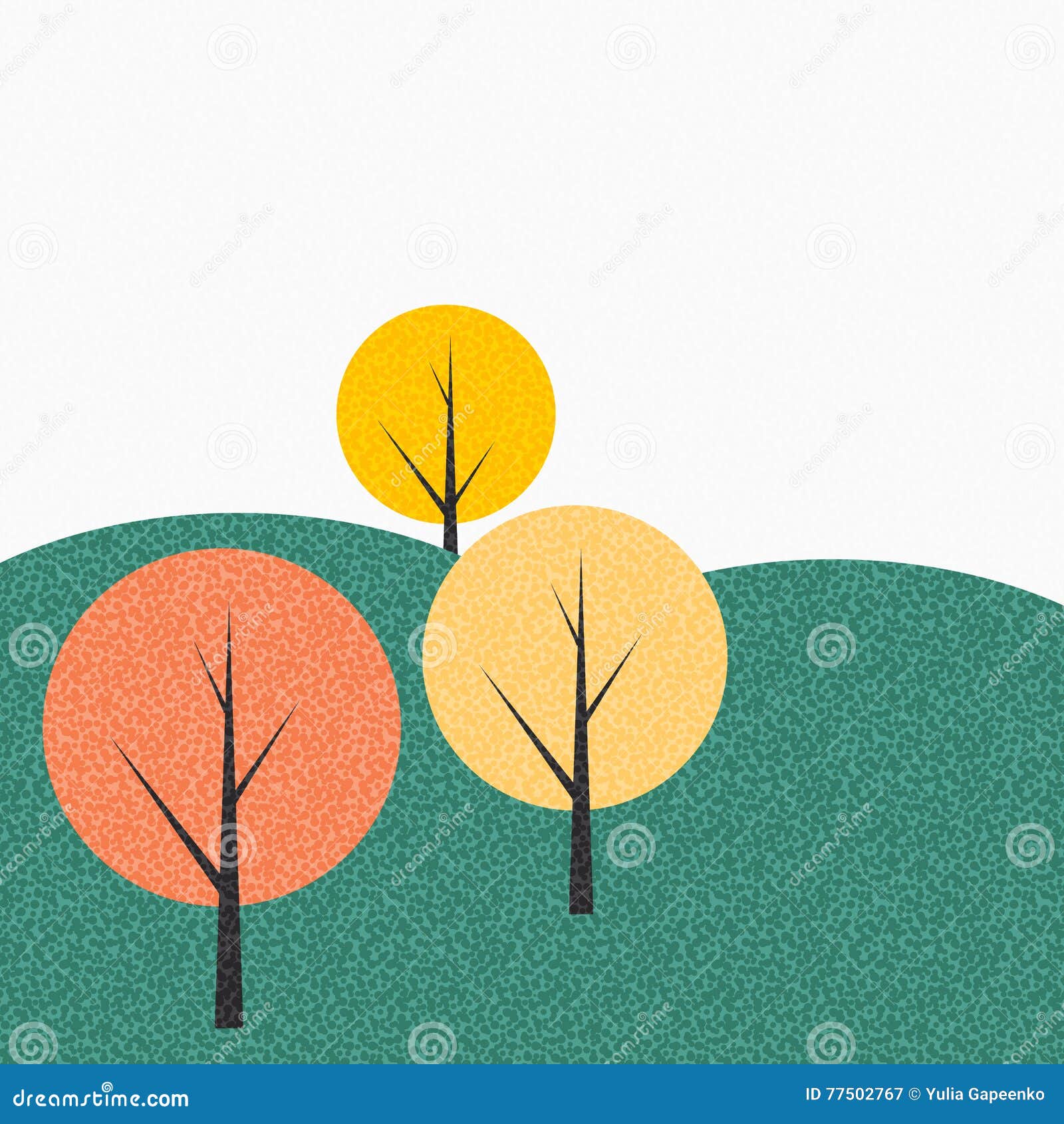 Simple Autumn Tree Background Vector Illustration Stock Vector ...
