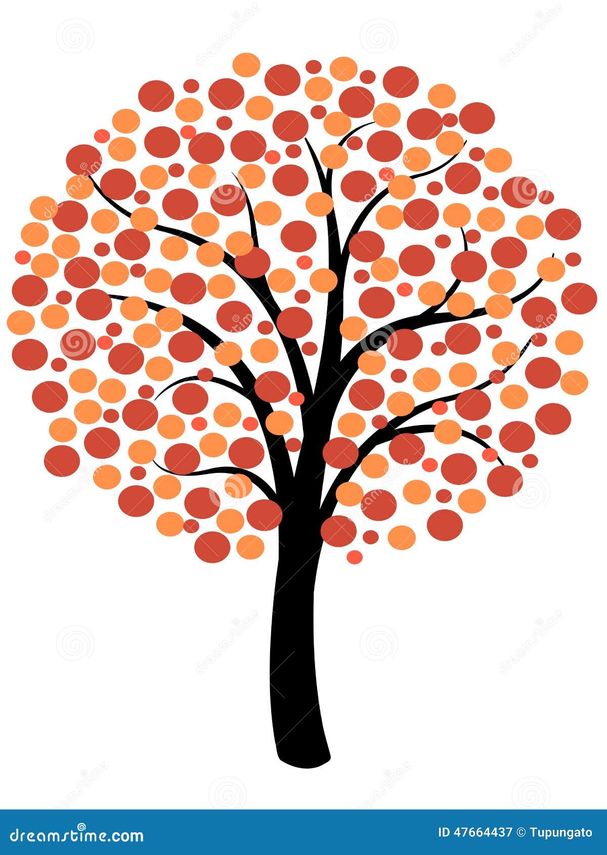 Simple autumn tree stock vector. Illustration of nature - 47664437