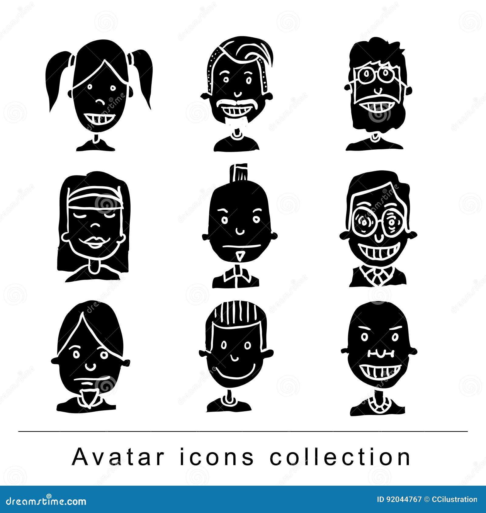 Simple Avatar Icon, Vector Illustration Silhouette Black. Stock Vector ...