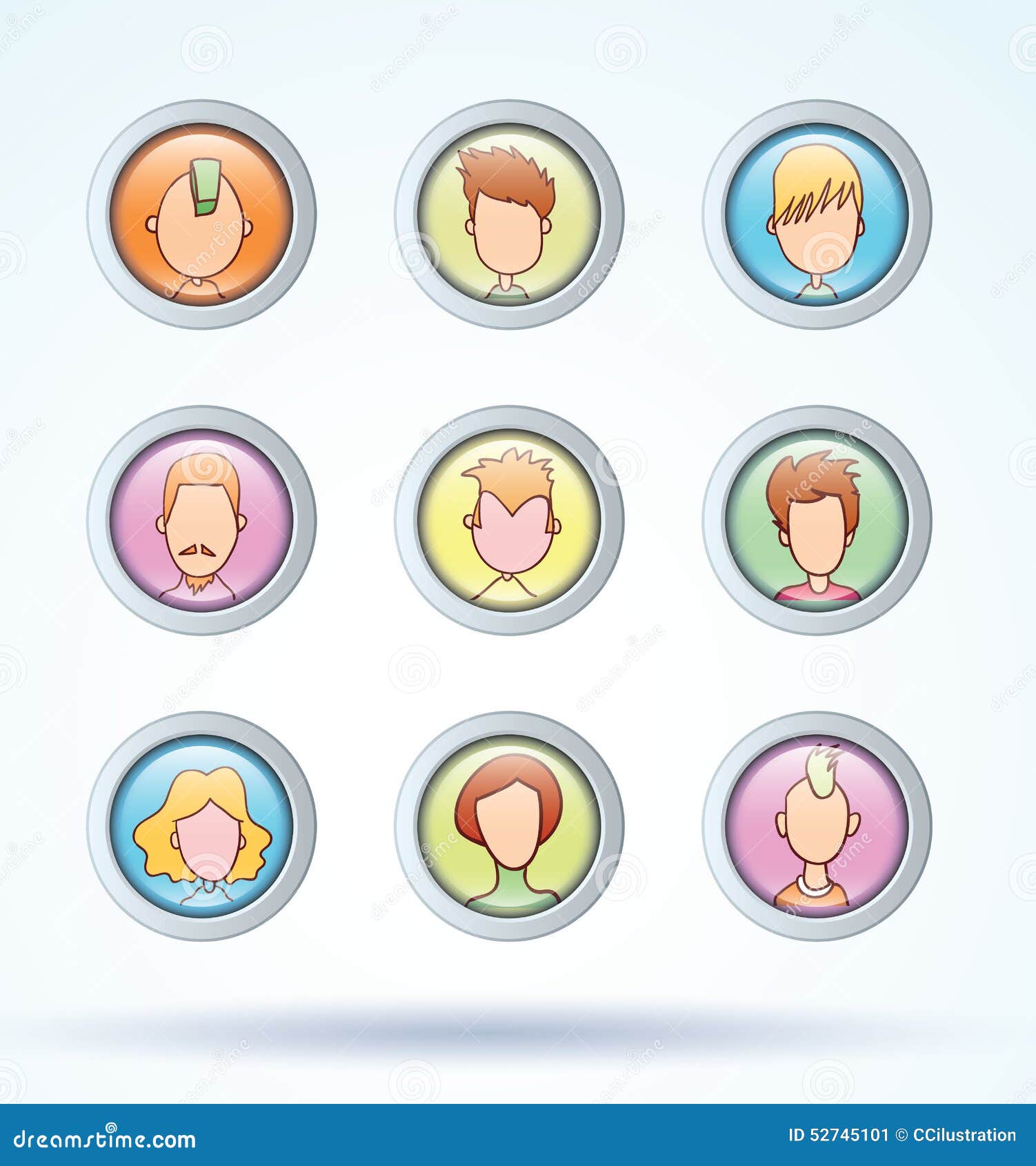 Simple Avatar Icons Set, Vector. Stock Vector - Illustration of icon ...
