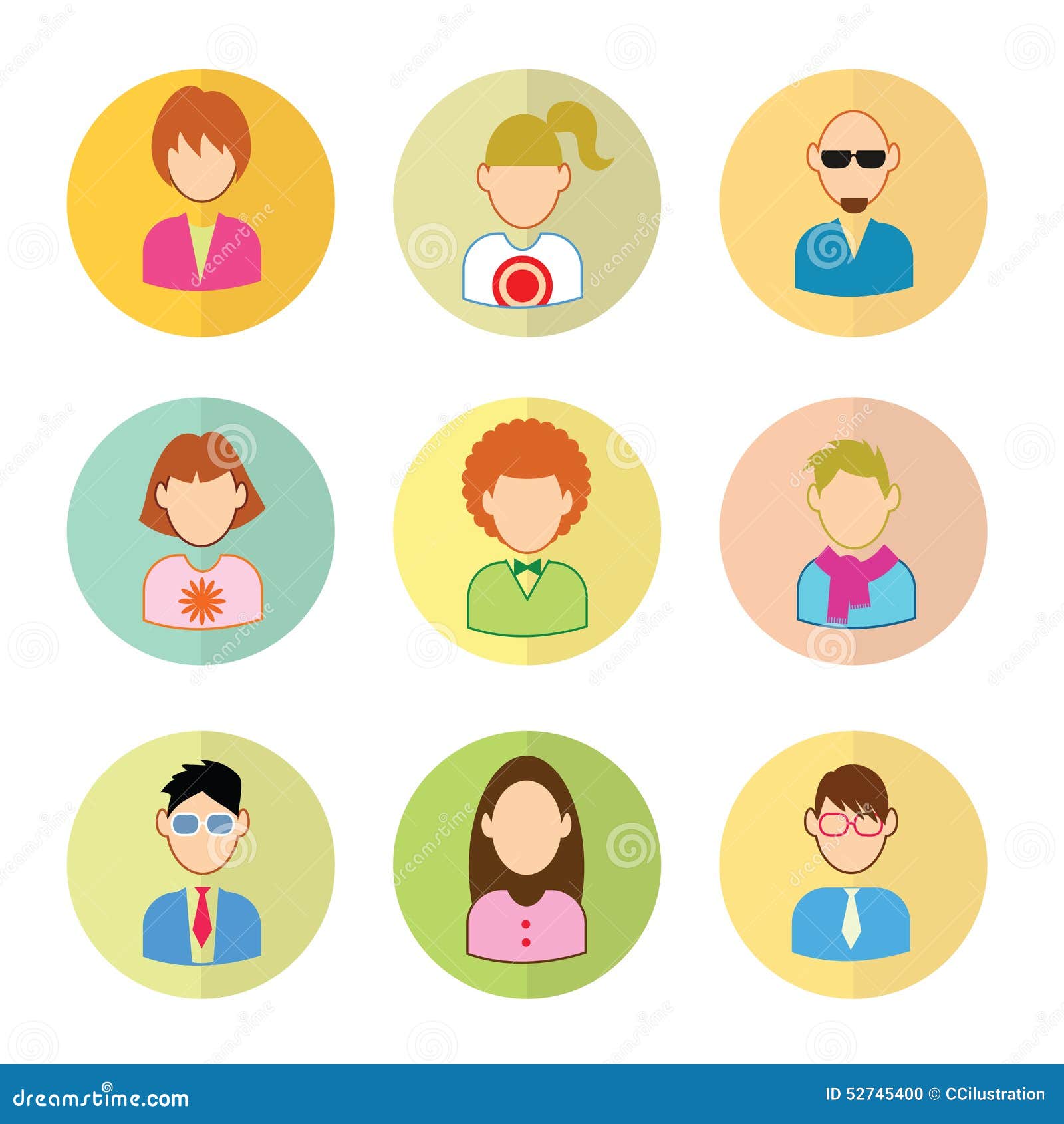 Simple Avatar Icons Set, Vector. Stock Vector - Illustration of drawing ...