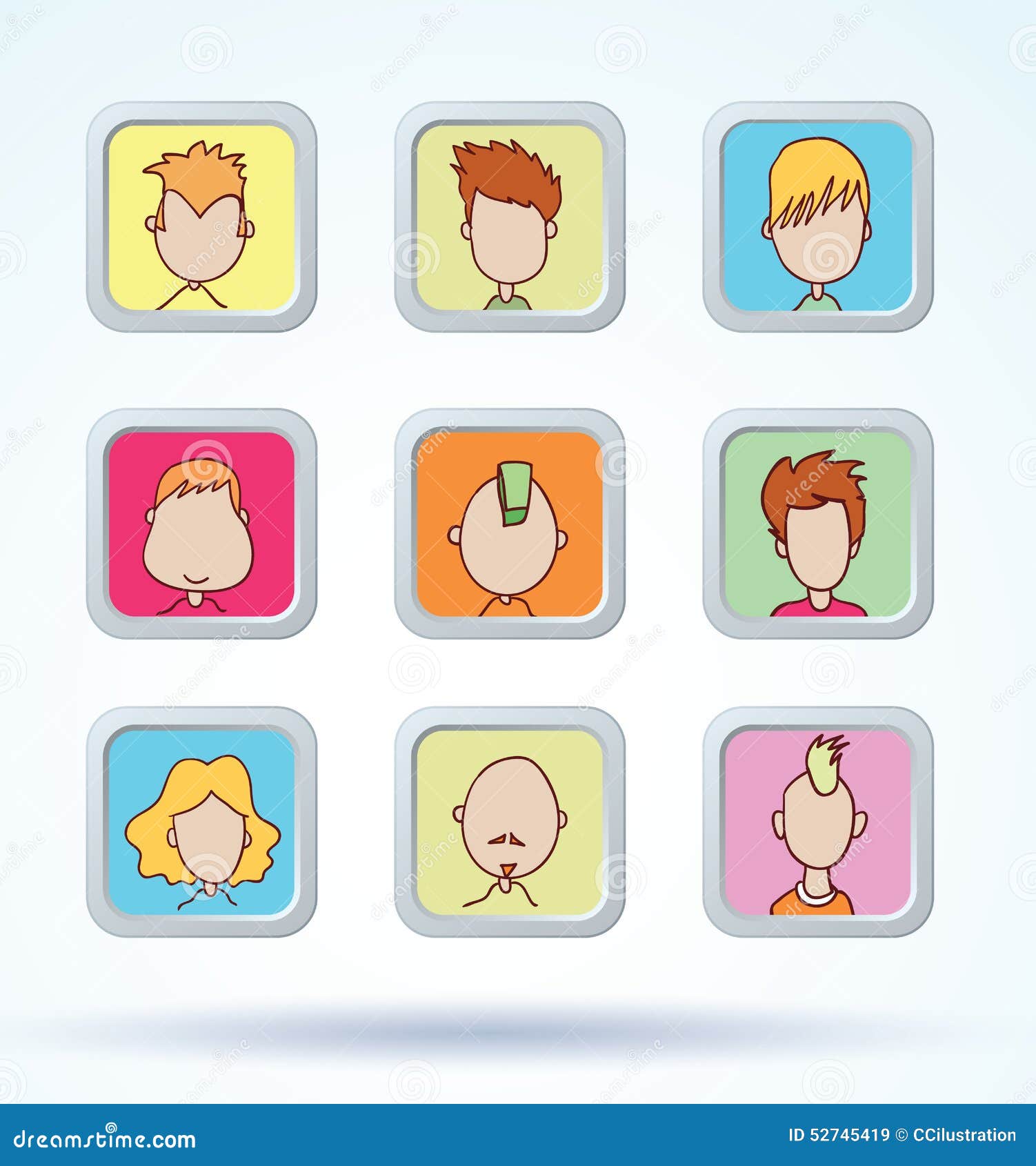 Simple Avatar Icons Set, Vector. Stock Vector - Illustration of adult ...