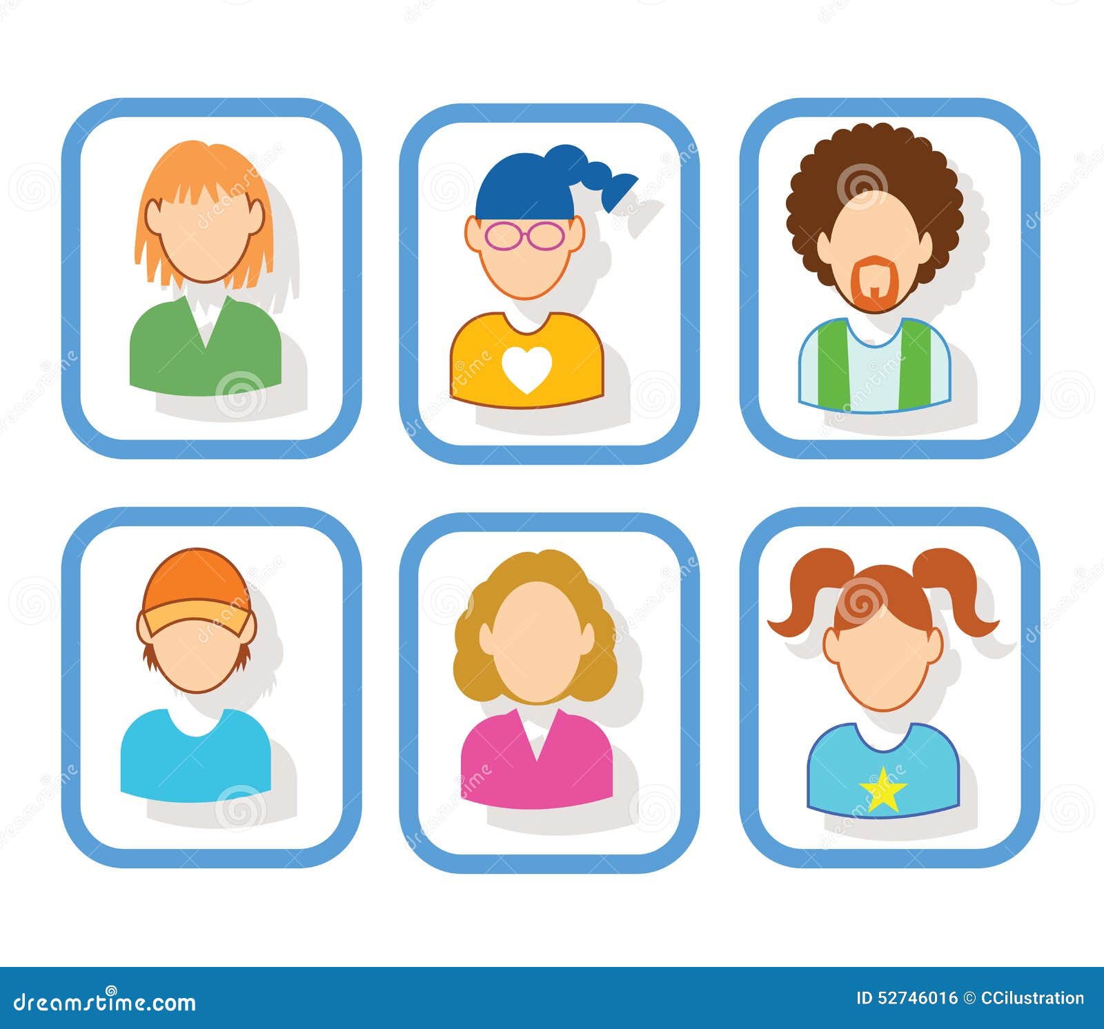 Simple Avatar Icons Set, Vector. Stock Vector - Illustration of emotion ...