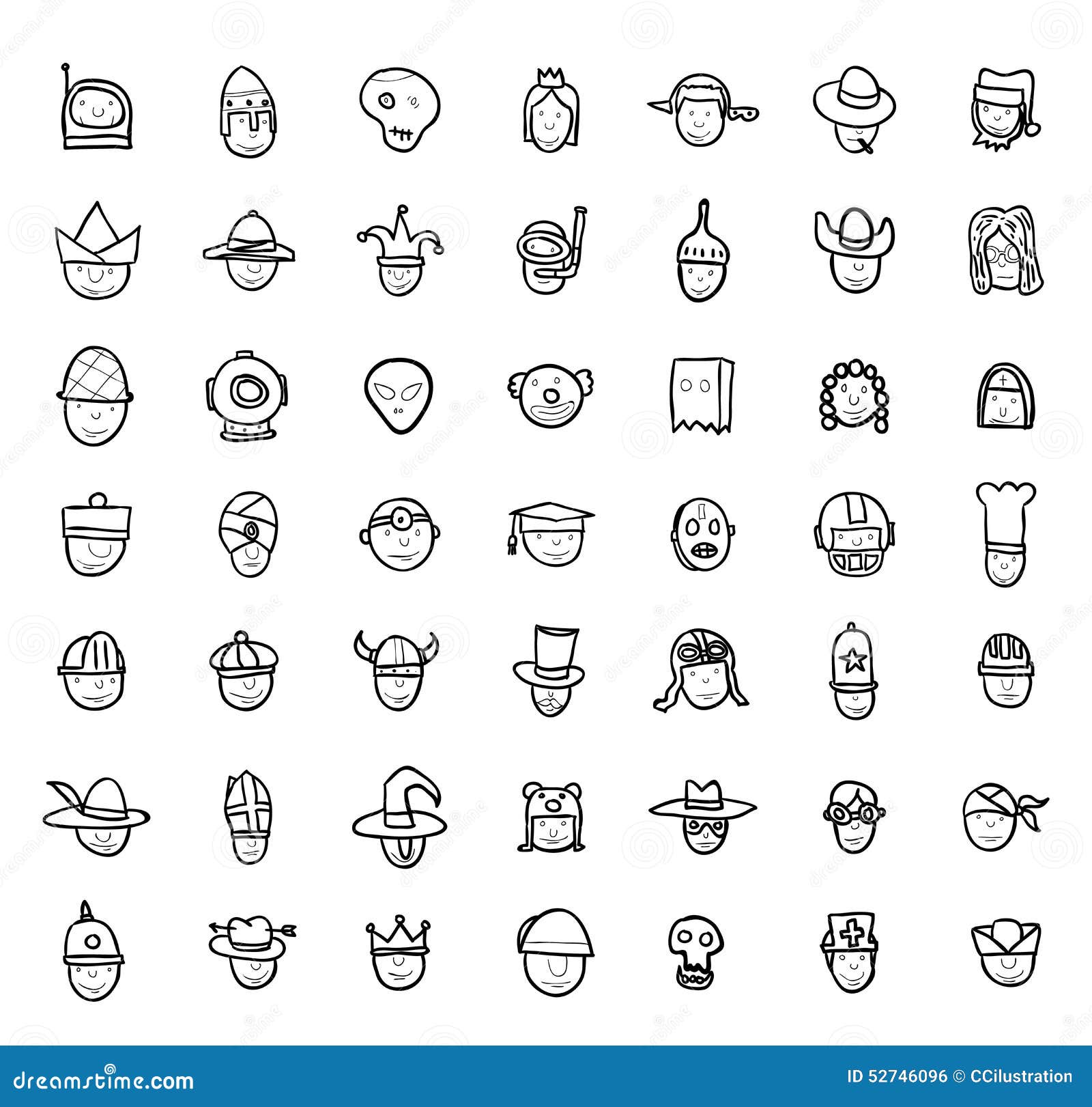Simple Avatar Icons Set, Vector. Stock Vector - Illustration of ...