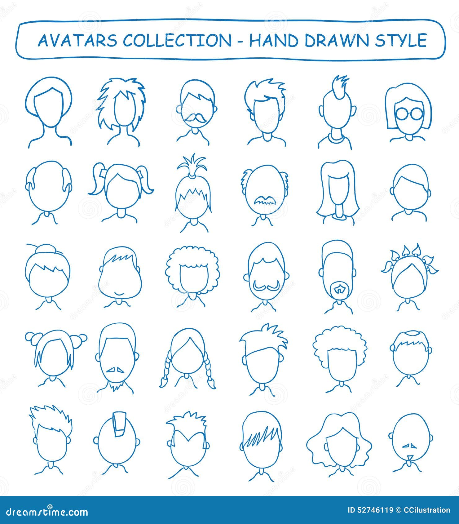 Simple Avatar Icons Set, Vector. Stock Vector - Illustration of ...