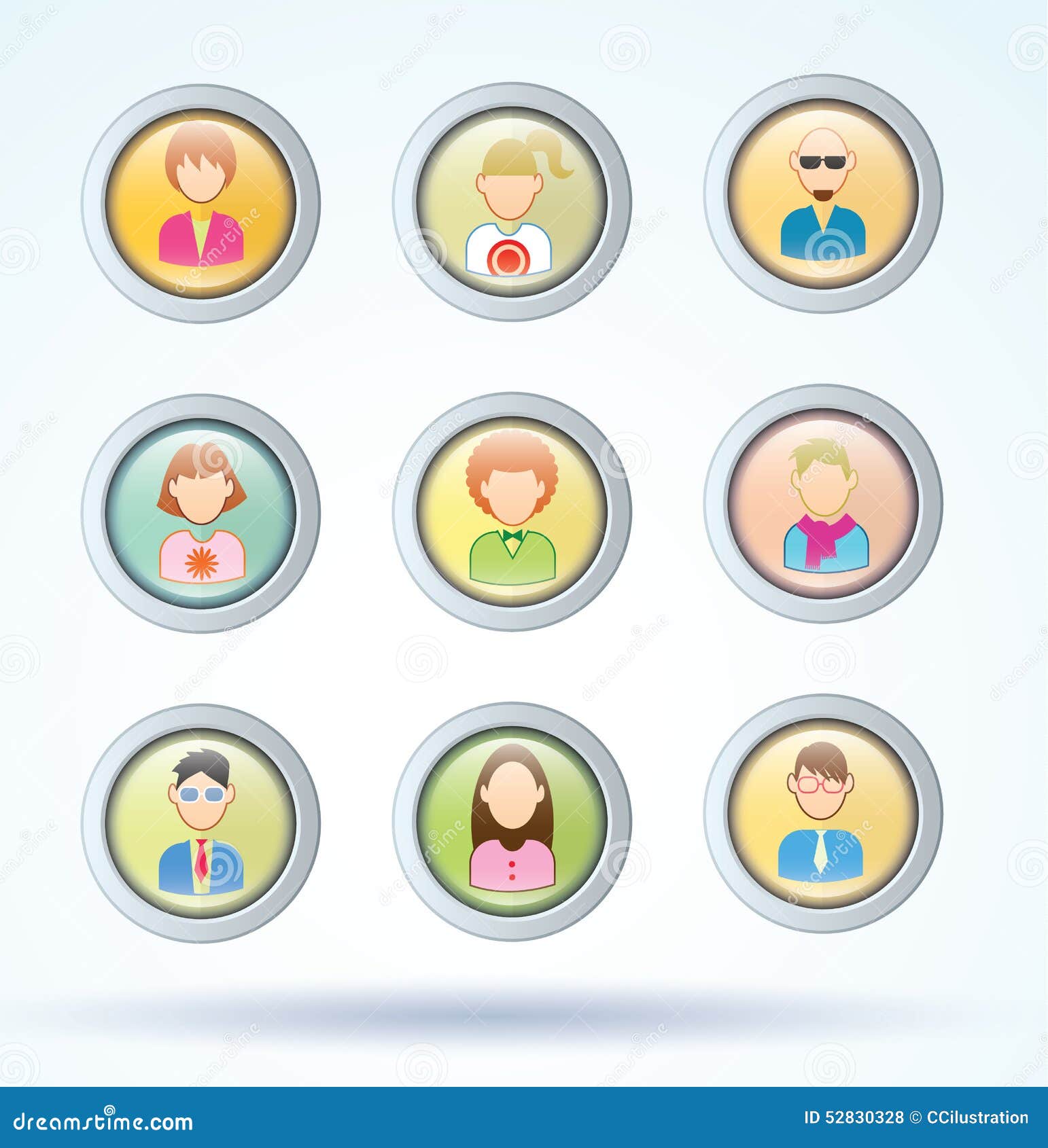 Simple Avatar Icons Set, Vector. Stock Vector - Illustration of face ...