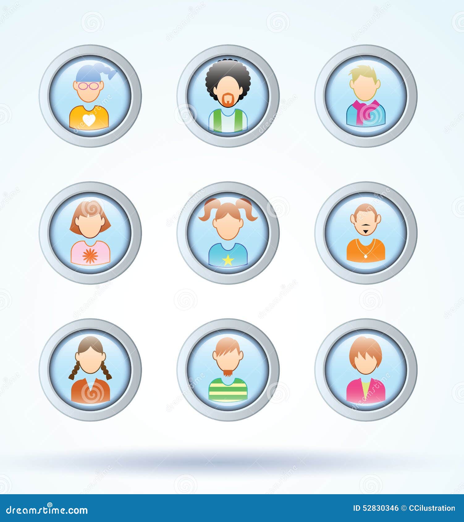 Simple Avatar Icons Set, Vector. Stock Vector - Illustration of adult ...