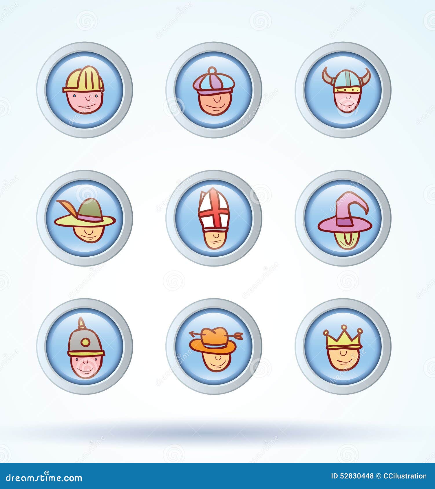 Simple Avatar Icons Set, Vector. Stock Vector - Illustration of hair ...