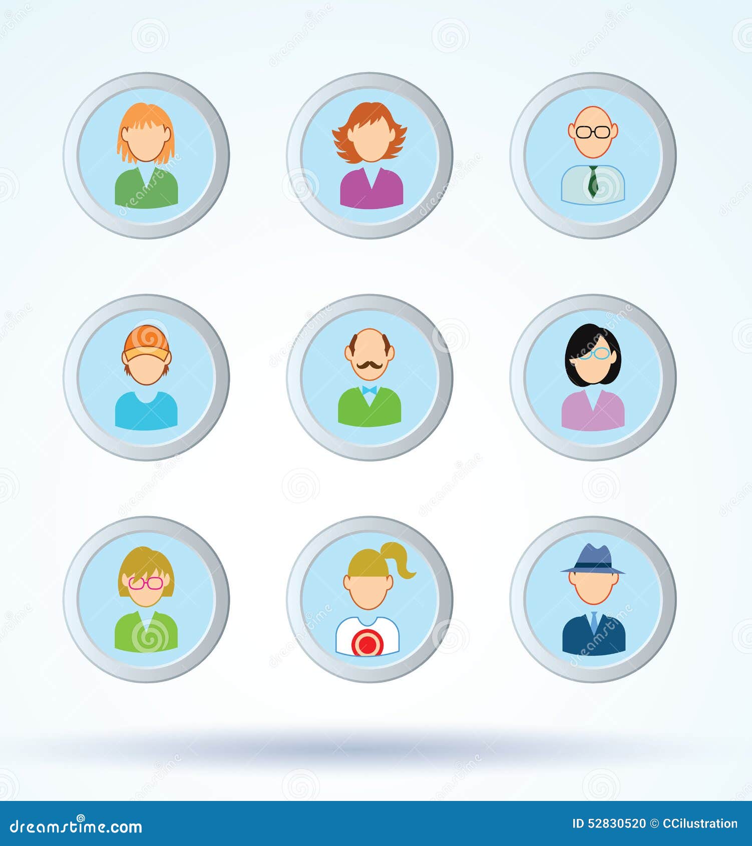 Simple Avatar Icons Set, Vector. Stock Vector - Illustration of avatar ...