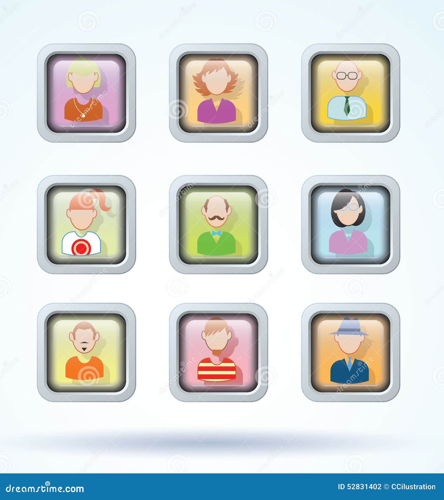 Simple Avatar Icons Set, Vector Illustration Stock Vector ...