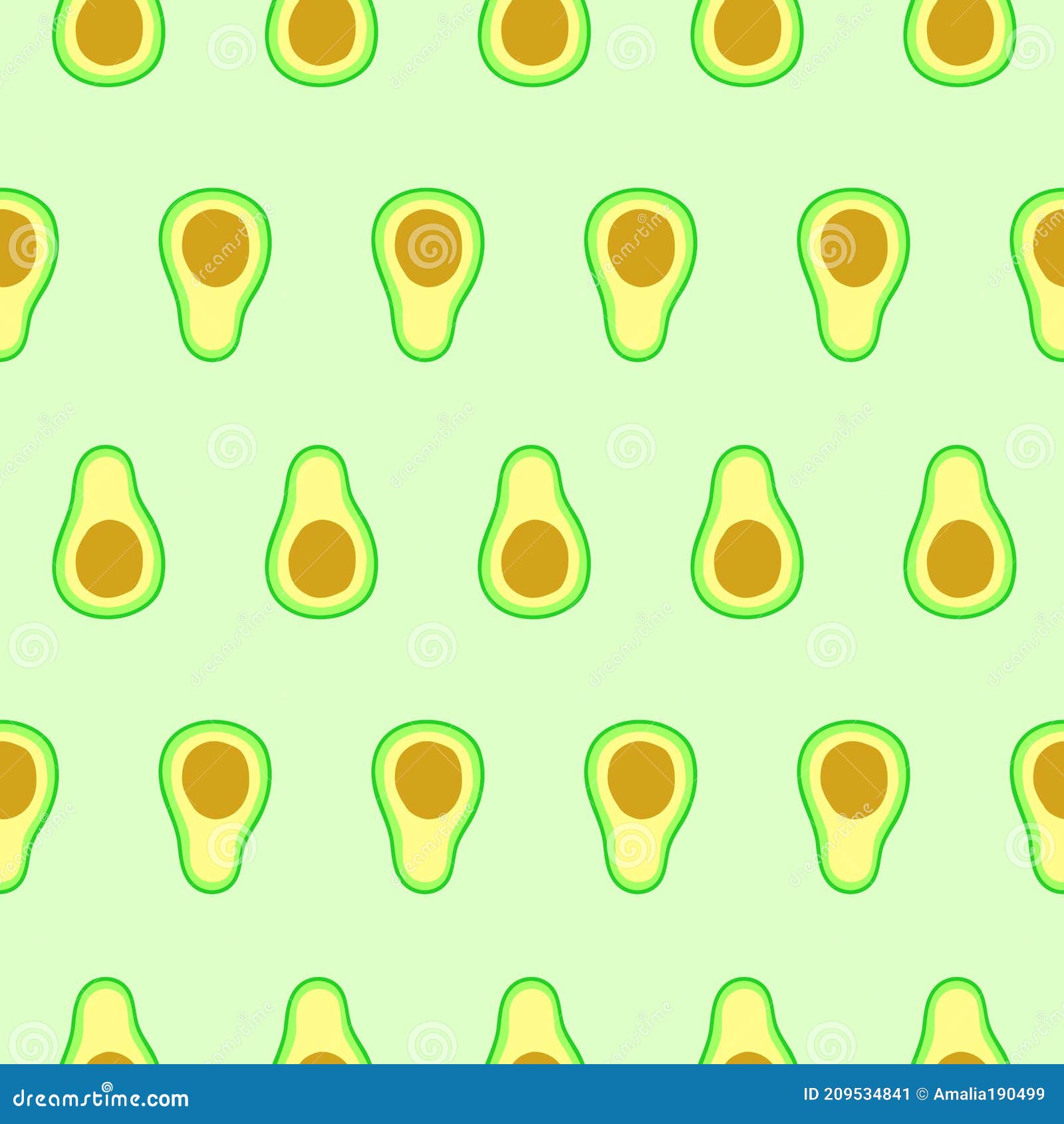 Simple Avocado Doodle Repeat Pattern Design Stock Vector - Illustration ...