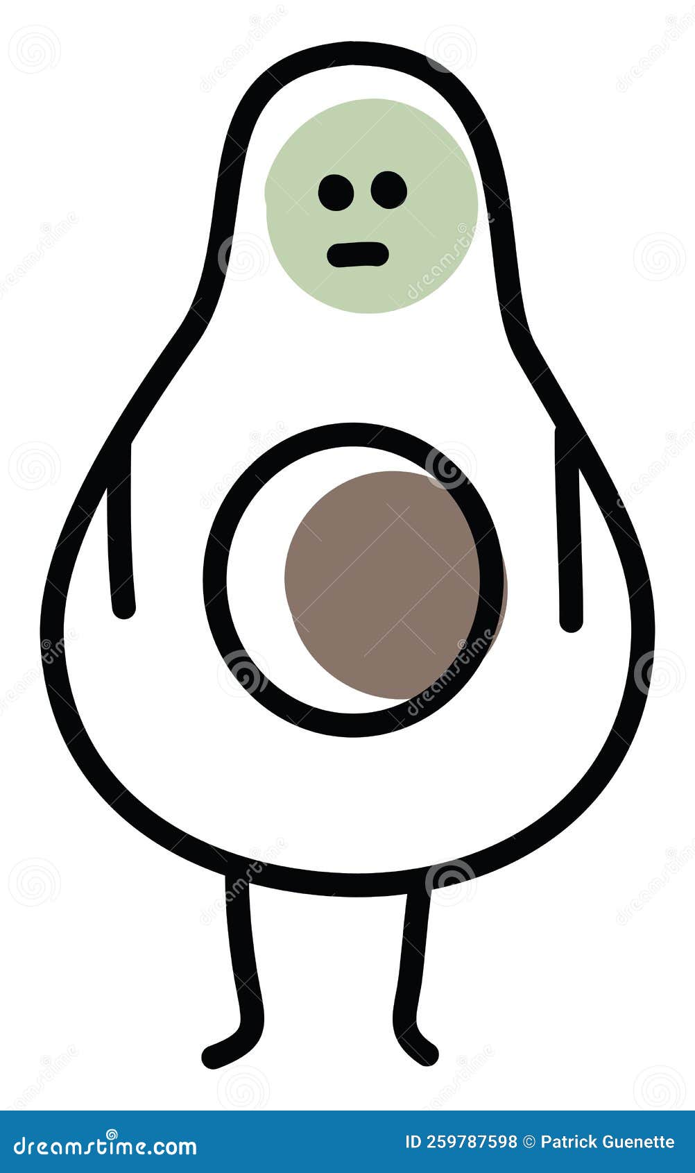 Simple avocado, icon icon stock vector. Illustration of fruit - 259787598