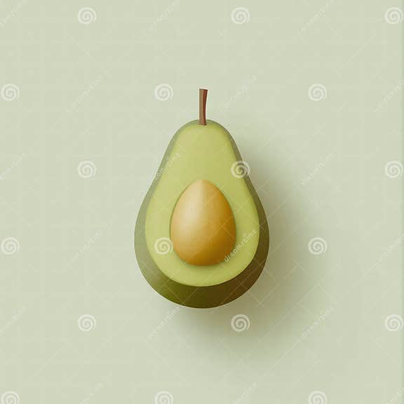 Simple Avocado Shape with Seed and Ample Copy Space for Creative Text ...