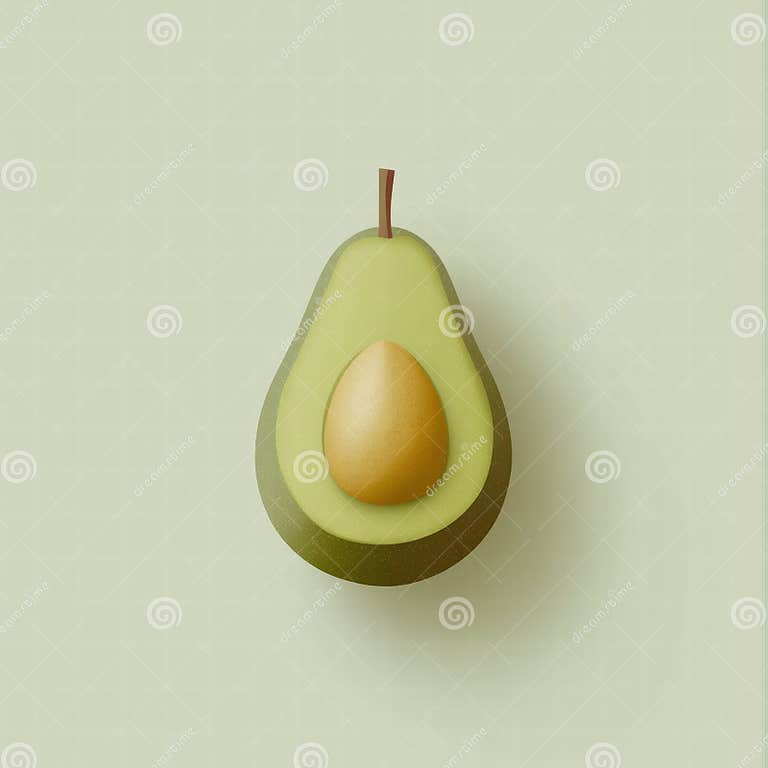 Simple Avocado Shape with Seed and Ample Copy Space for Creative Text ...