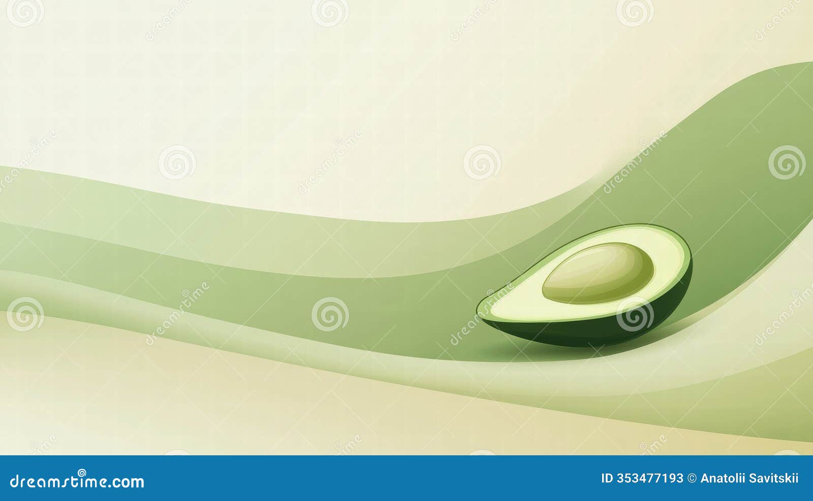 Simple Avocado Shape with Visible Seed on a Smooth Background Ideal for ...