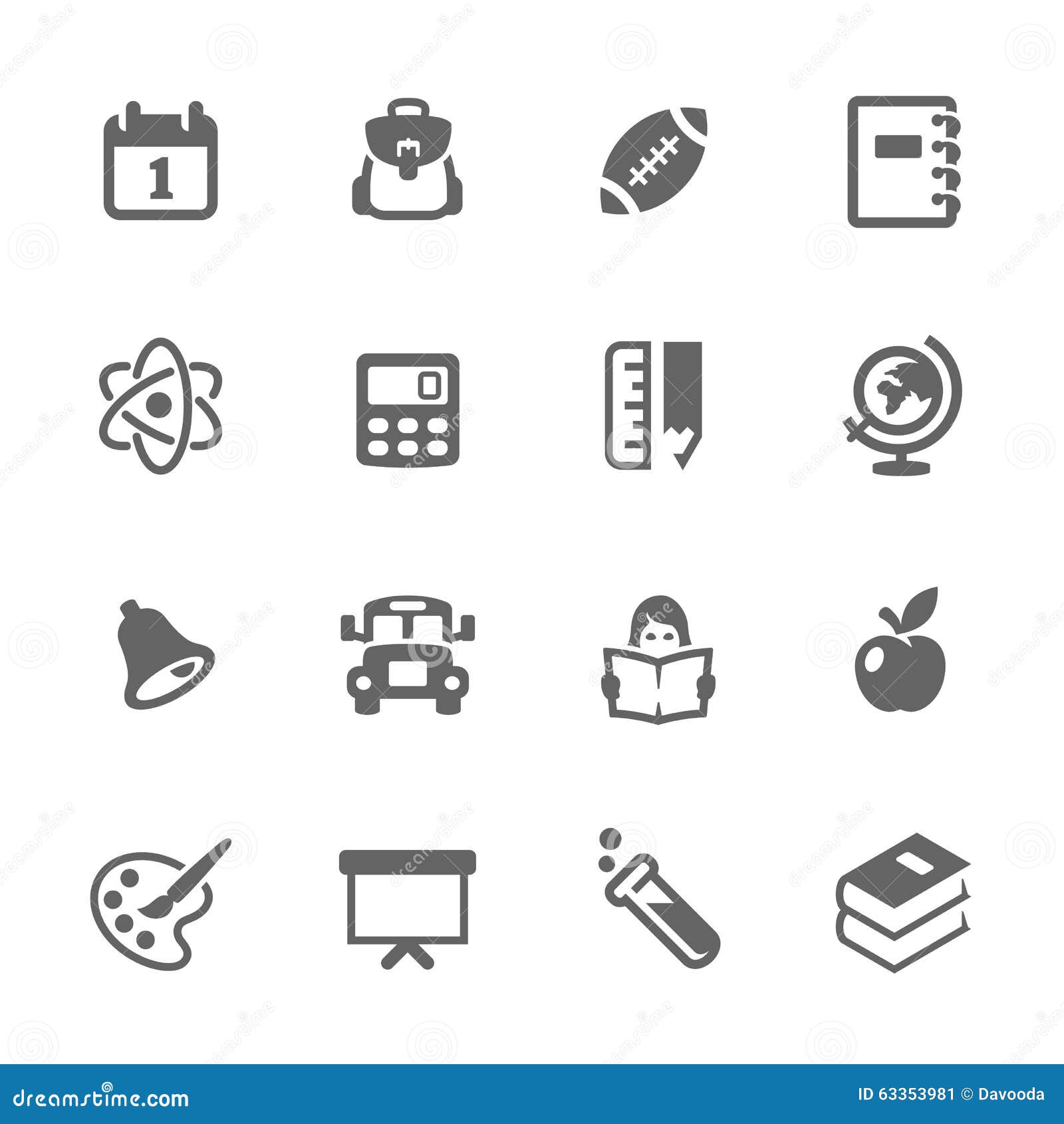 Simple Back To School Icons Stock Vector - Illustration of graduation ...