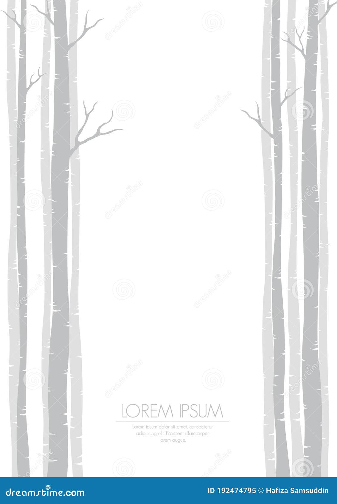 Simple Background with Bare Trees. Vector Illustration Decorative ...