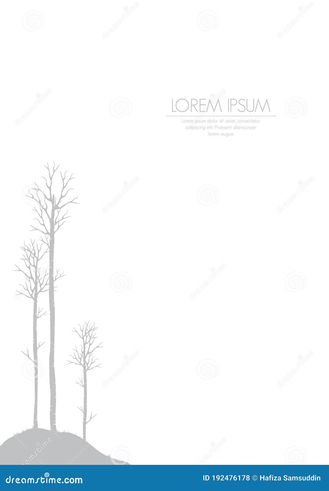 Simple Background with Bare Trees. Vector Illustration Decorative ...