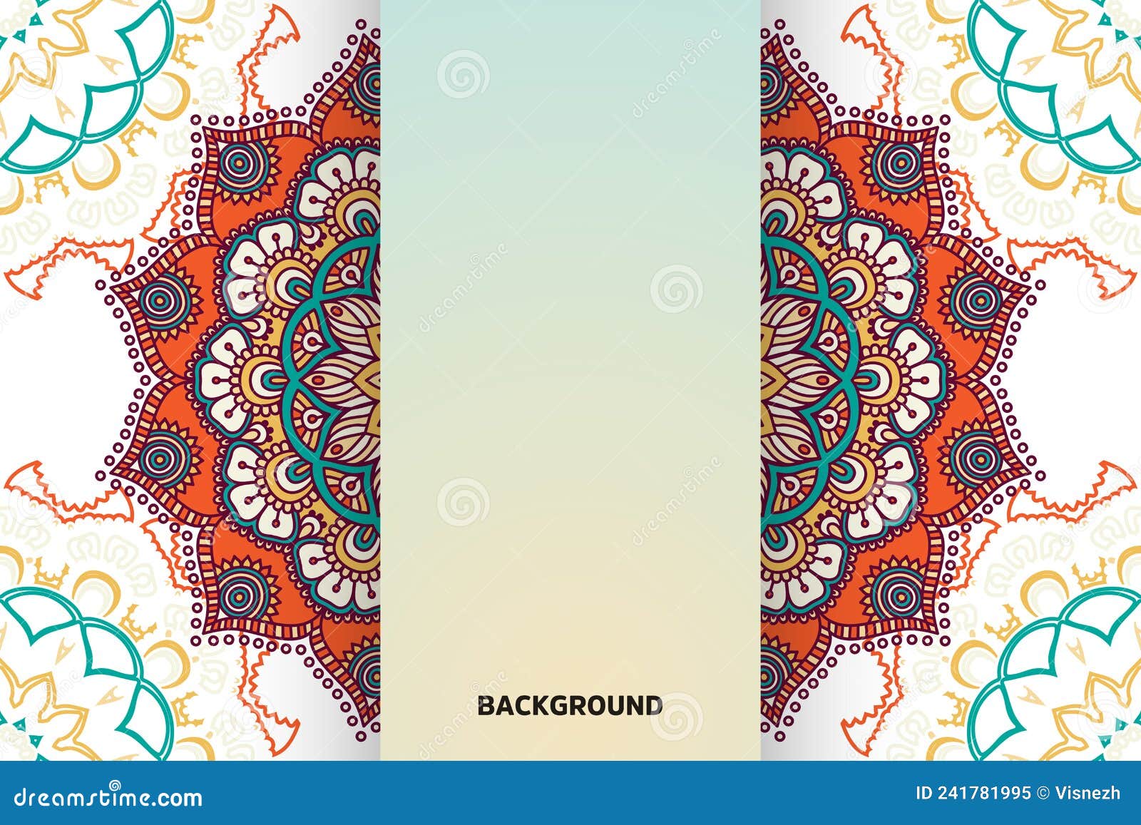 Simple Background with Colorful Indian Mandala Elements Stock Vector ...