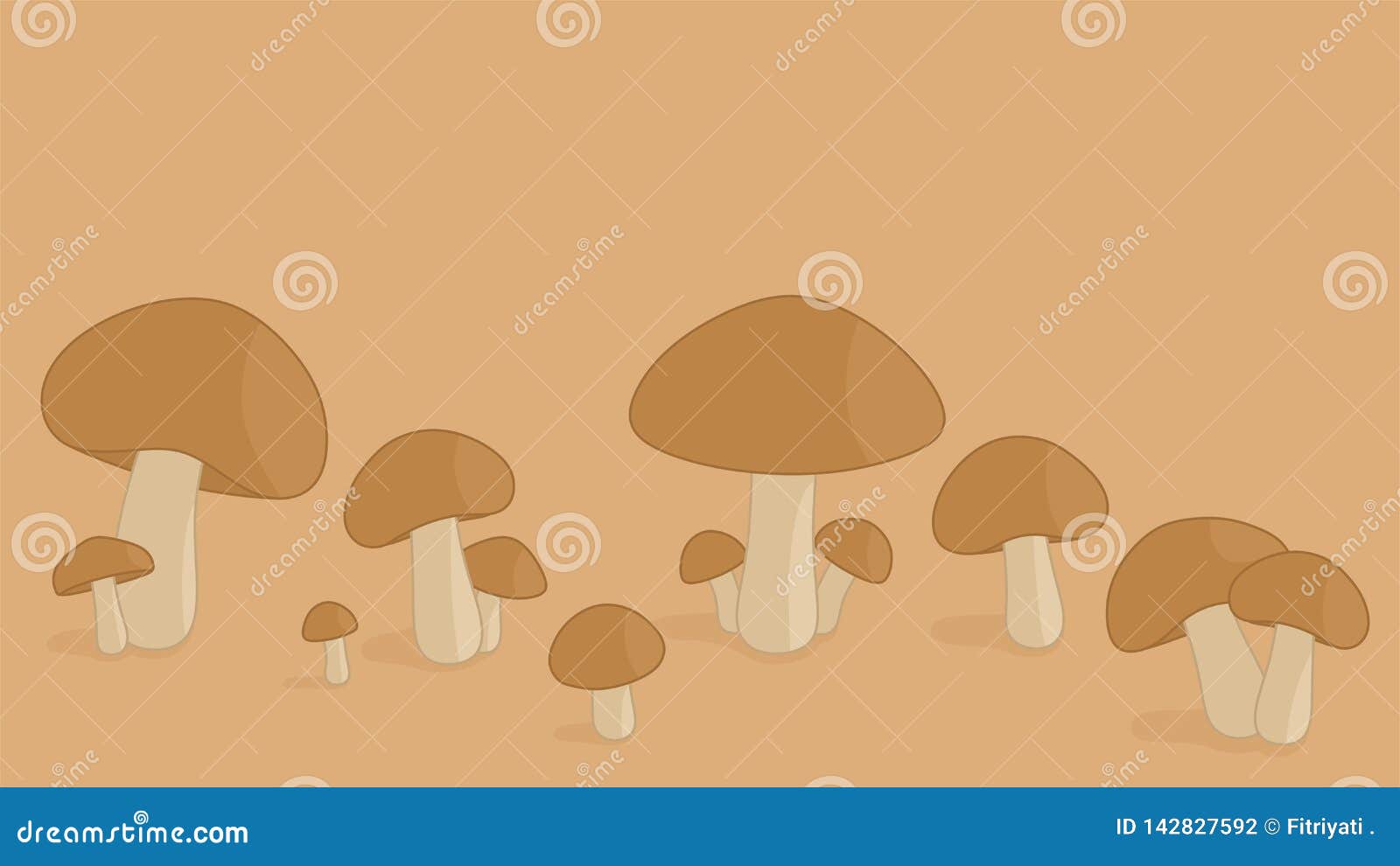 Simple Background Design of Some Mushroom Stock Vector - Illustration ...