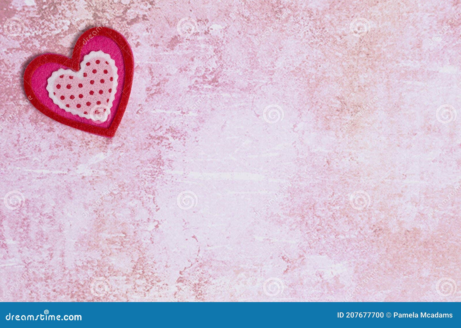 Simple Background with Felt Love Hearts on Pink Background Stock Photo ...