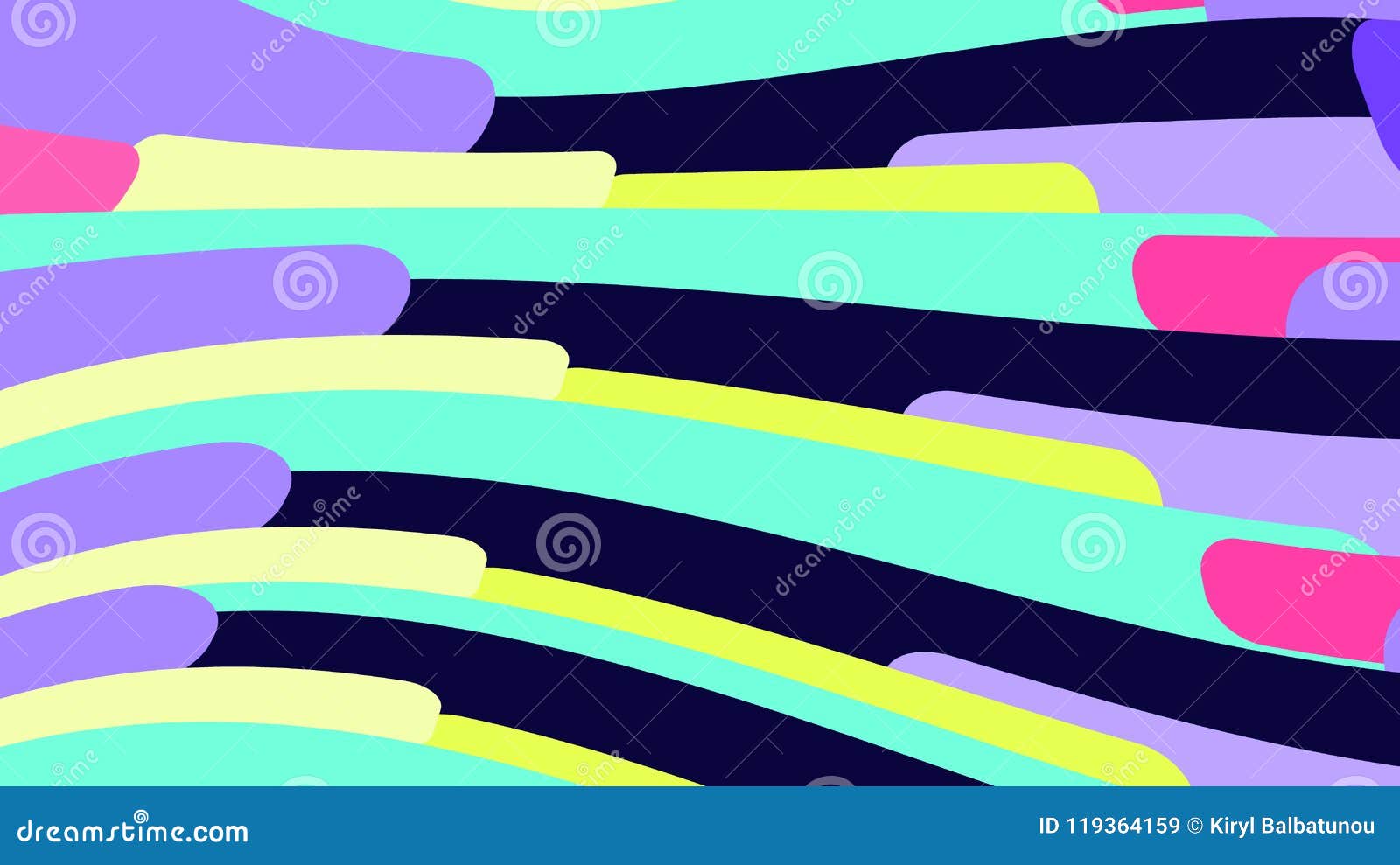 Wavy Concave Line. Sketch. Horizontal Amplitude Of Oscillations. Hand ...