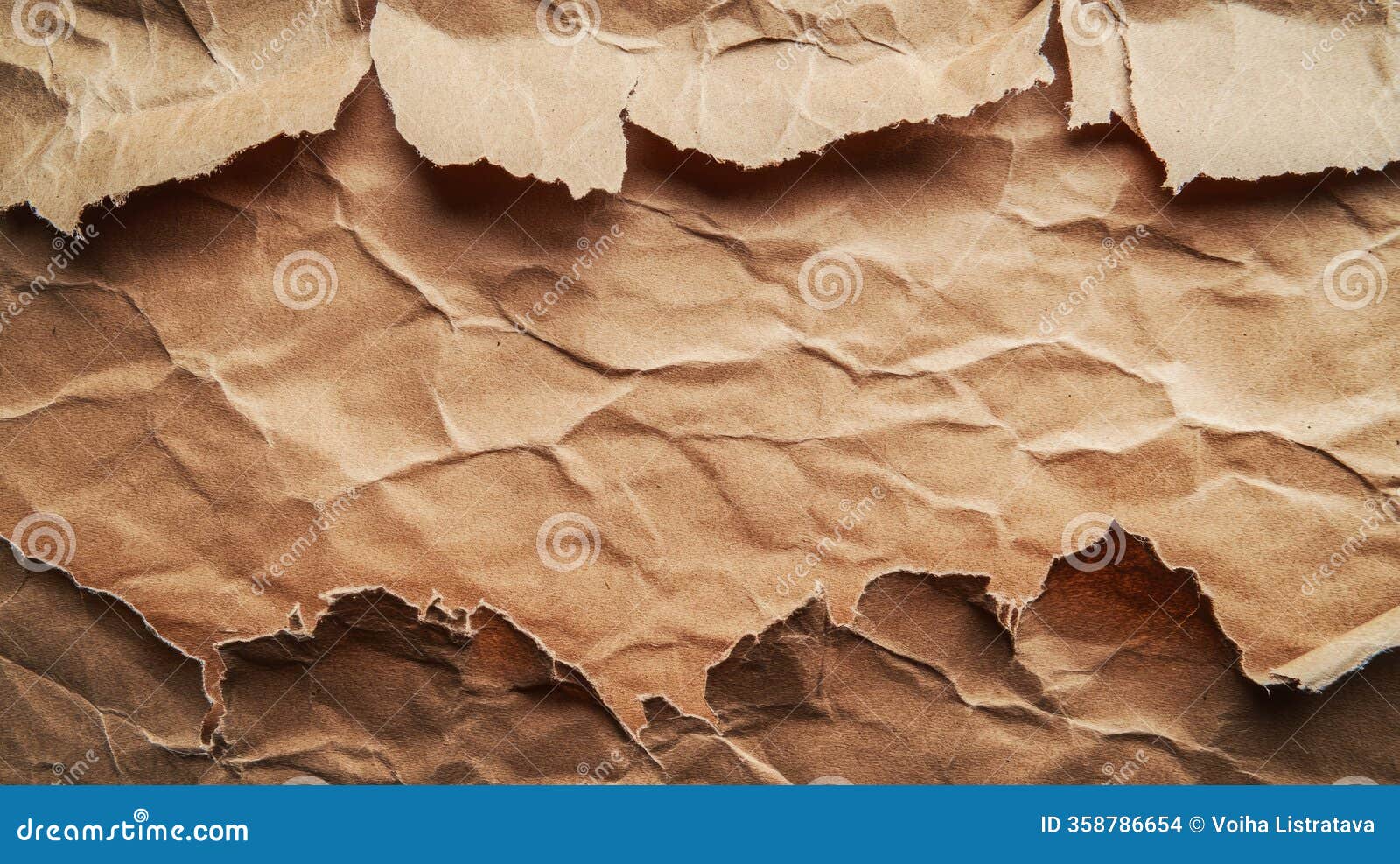 Simple Background with Space for Text Made of Crumpled, Torn Brown ...